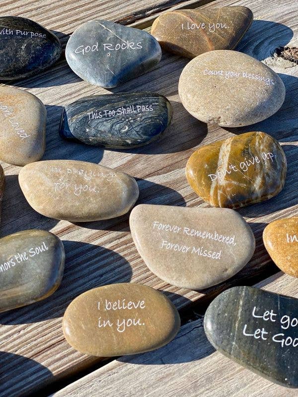 Wholesale Inspirational River Rock Word Stones With Display - Small for ...