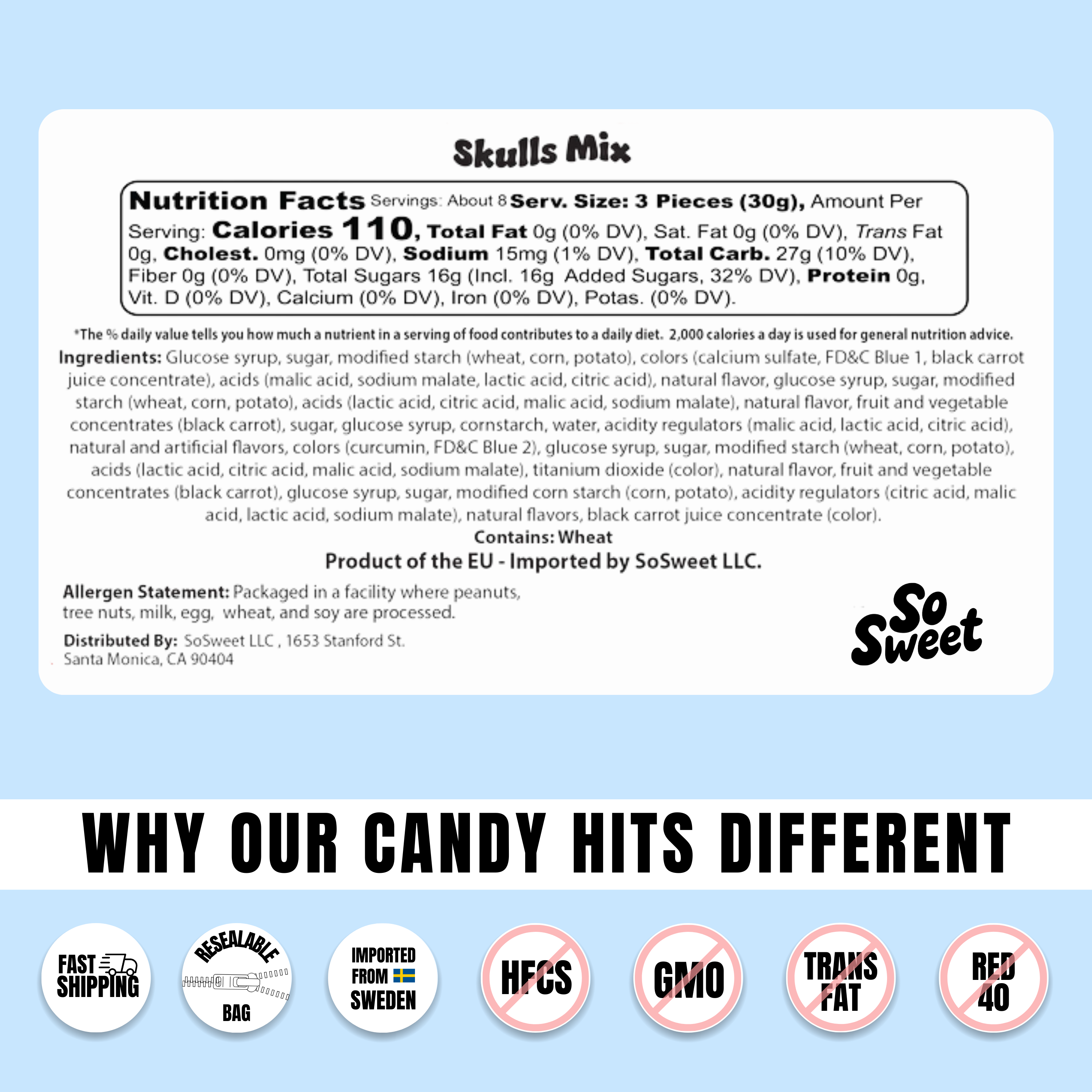 Wholesale Swedish Candy Skulls Mix (8 oz) for your store - Faire