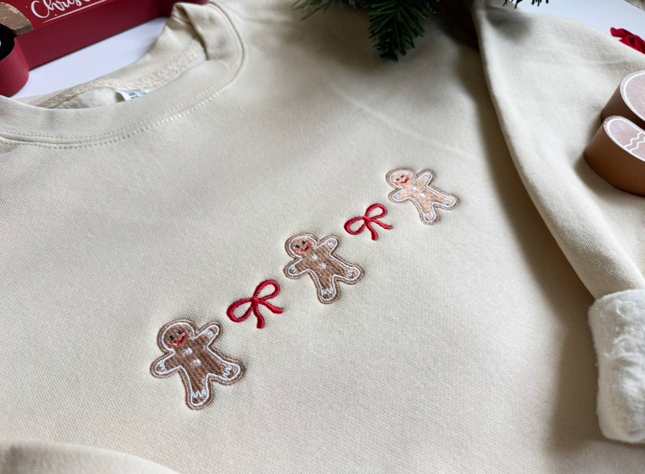 Wholesale Embroidered Gingerbread Cozy Christmas Sweatshirt for your ...