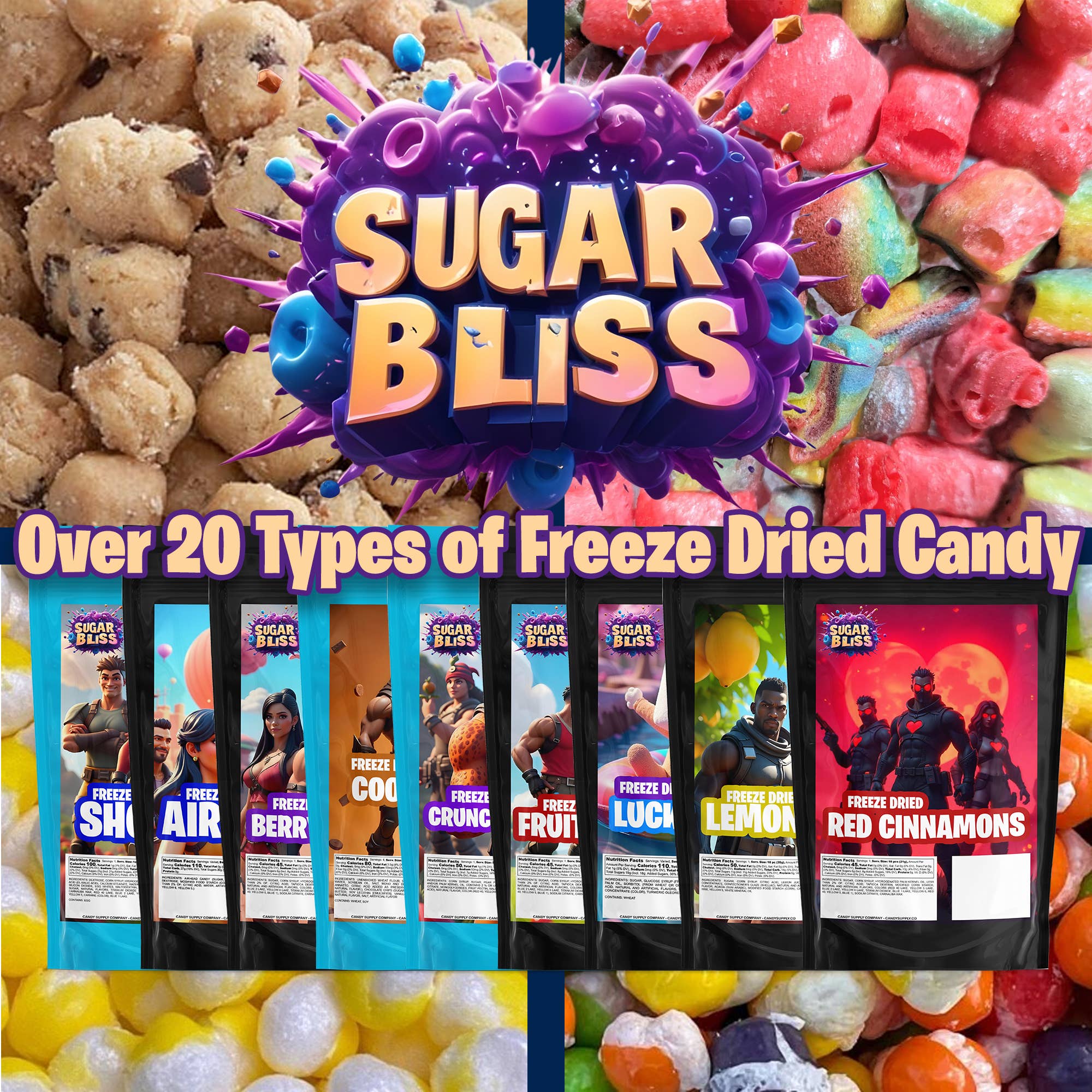 Wholesale Freeze Dried Candy - Sugar Bliss - Gamer Themed TikTok Candy ...