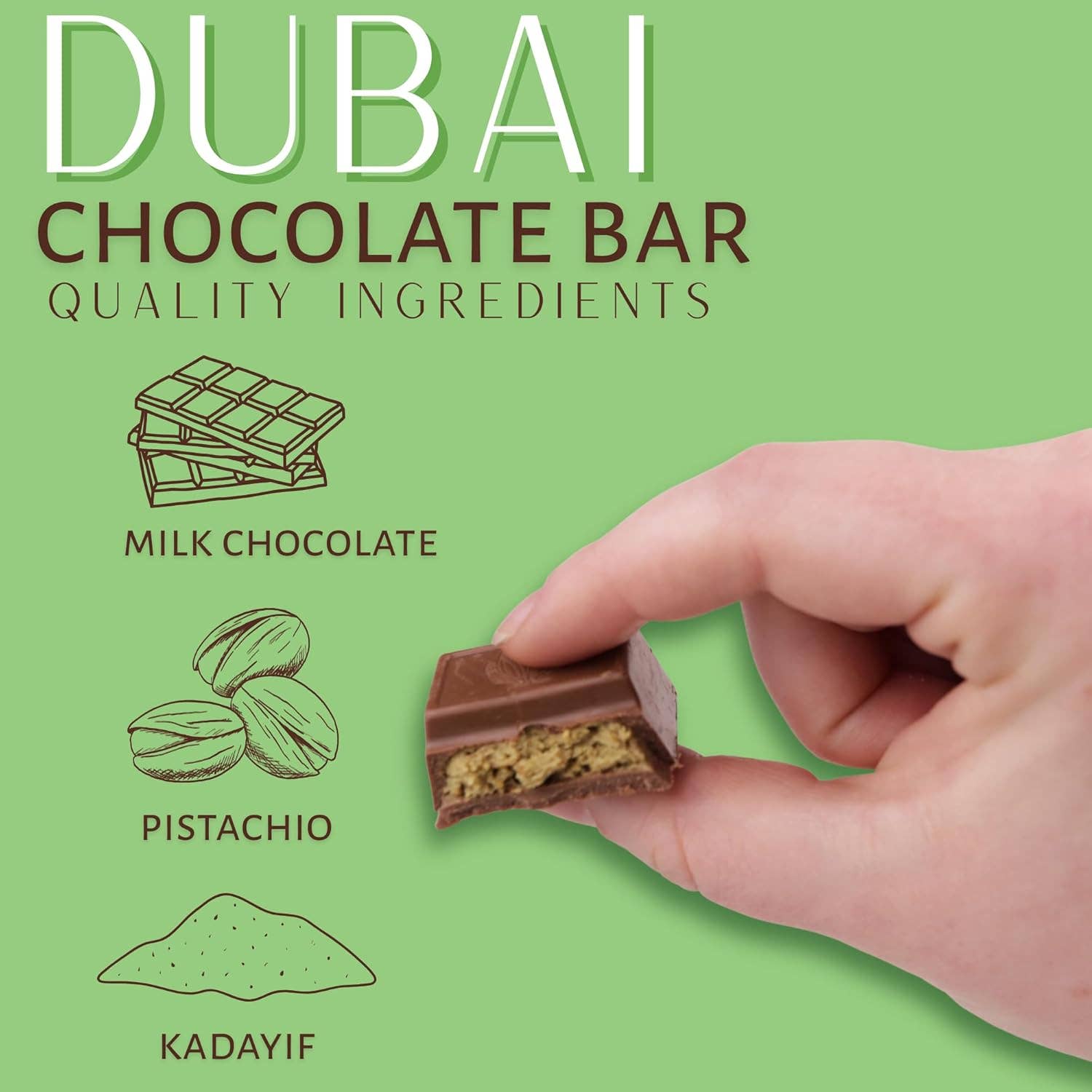 Wholesale Dubai Style Milk Chocolate Bar, Gourmet Candy, 2.74 Ounces ...