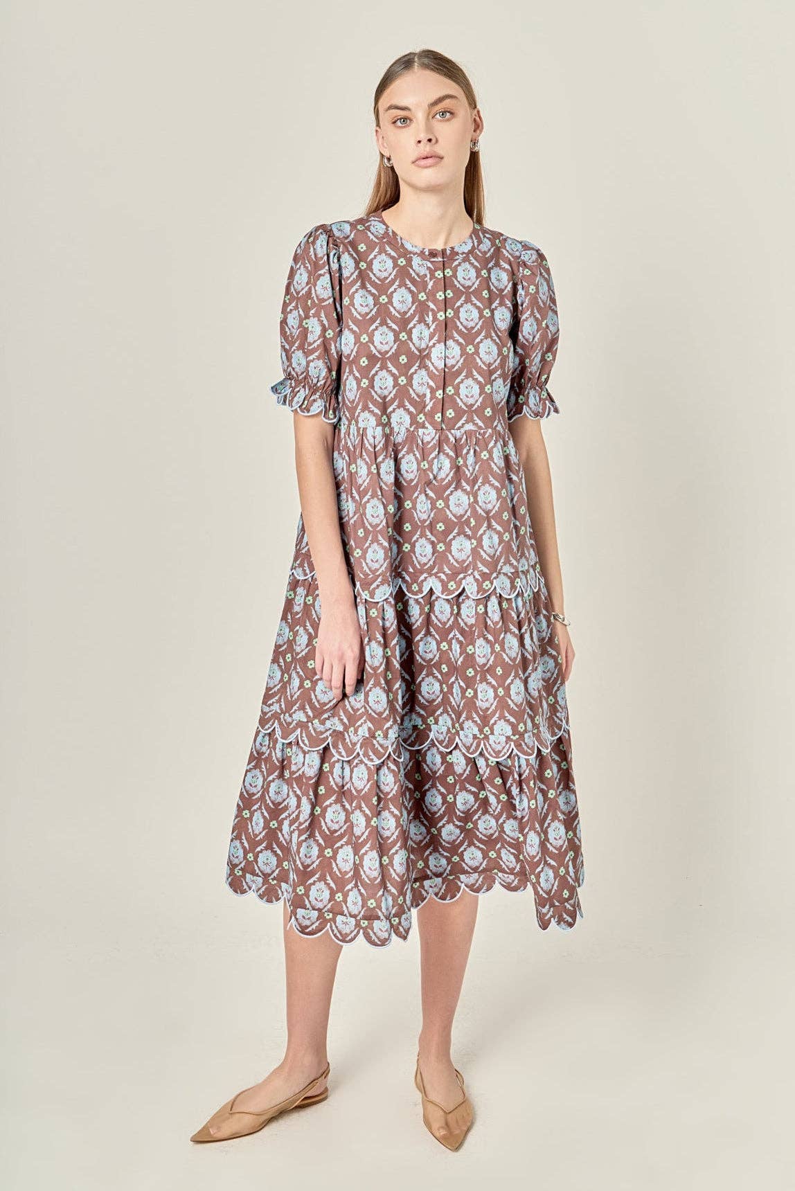 Wholesale Margaux Scallop Midi Dress for your store - Faire