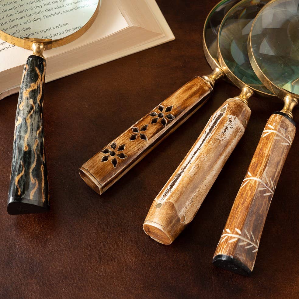 Wholesale Gold Magnifying Glasses with Natural Horn Handle for your ...