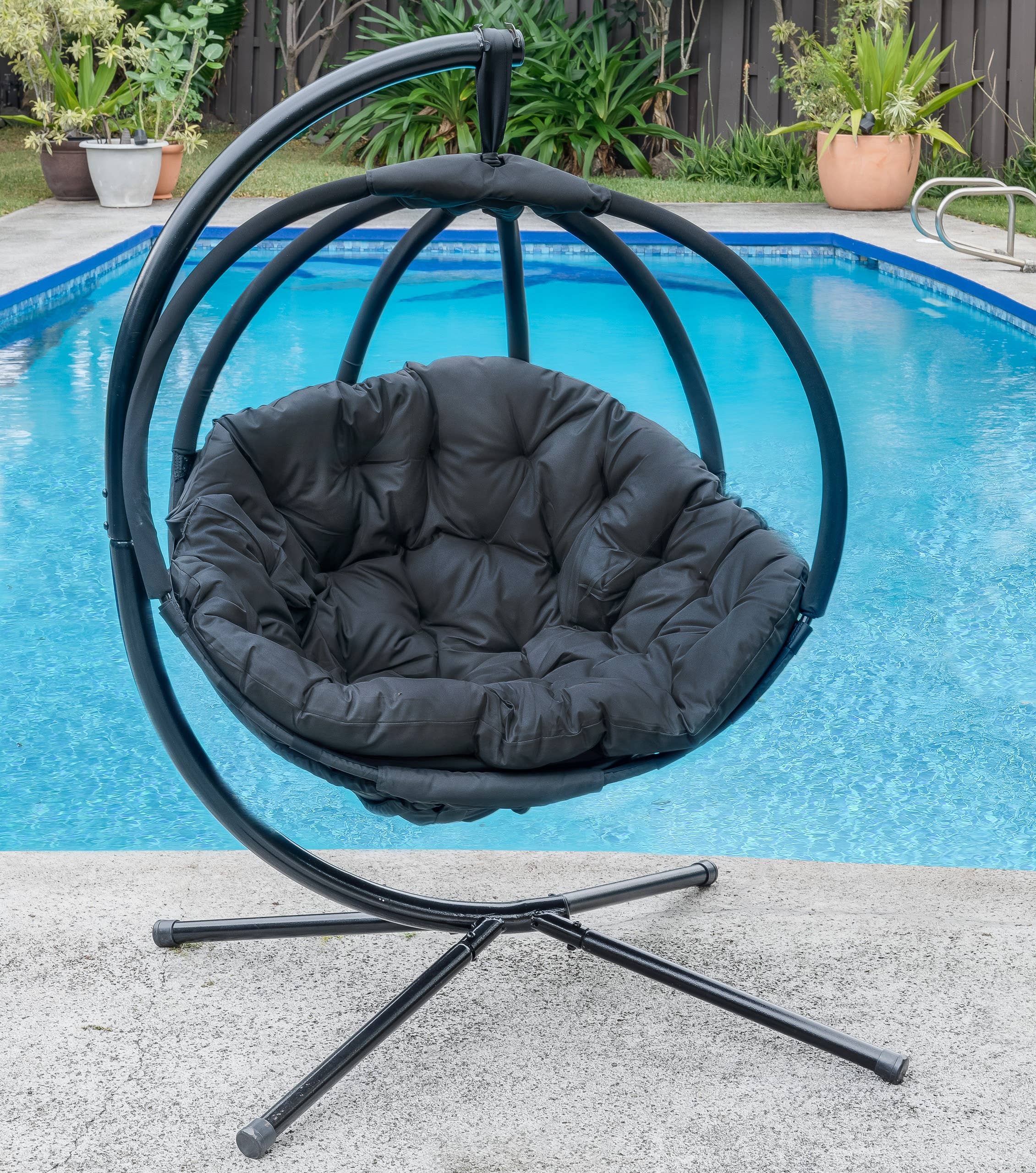 Wholesale Hanging Ball Chair w/ Stand - Overland Black for your store ...
