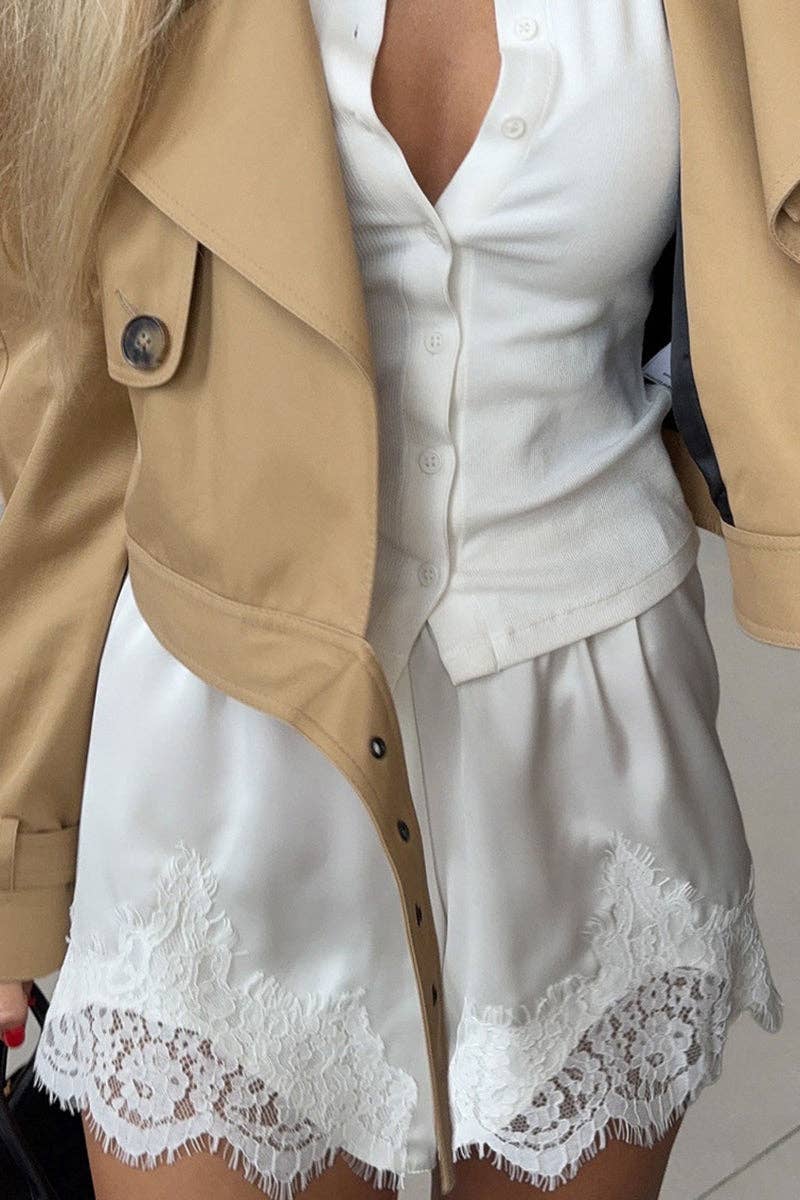 Wholesale Chic Lace-Trim Casual Shorts for your store - Faire