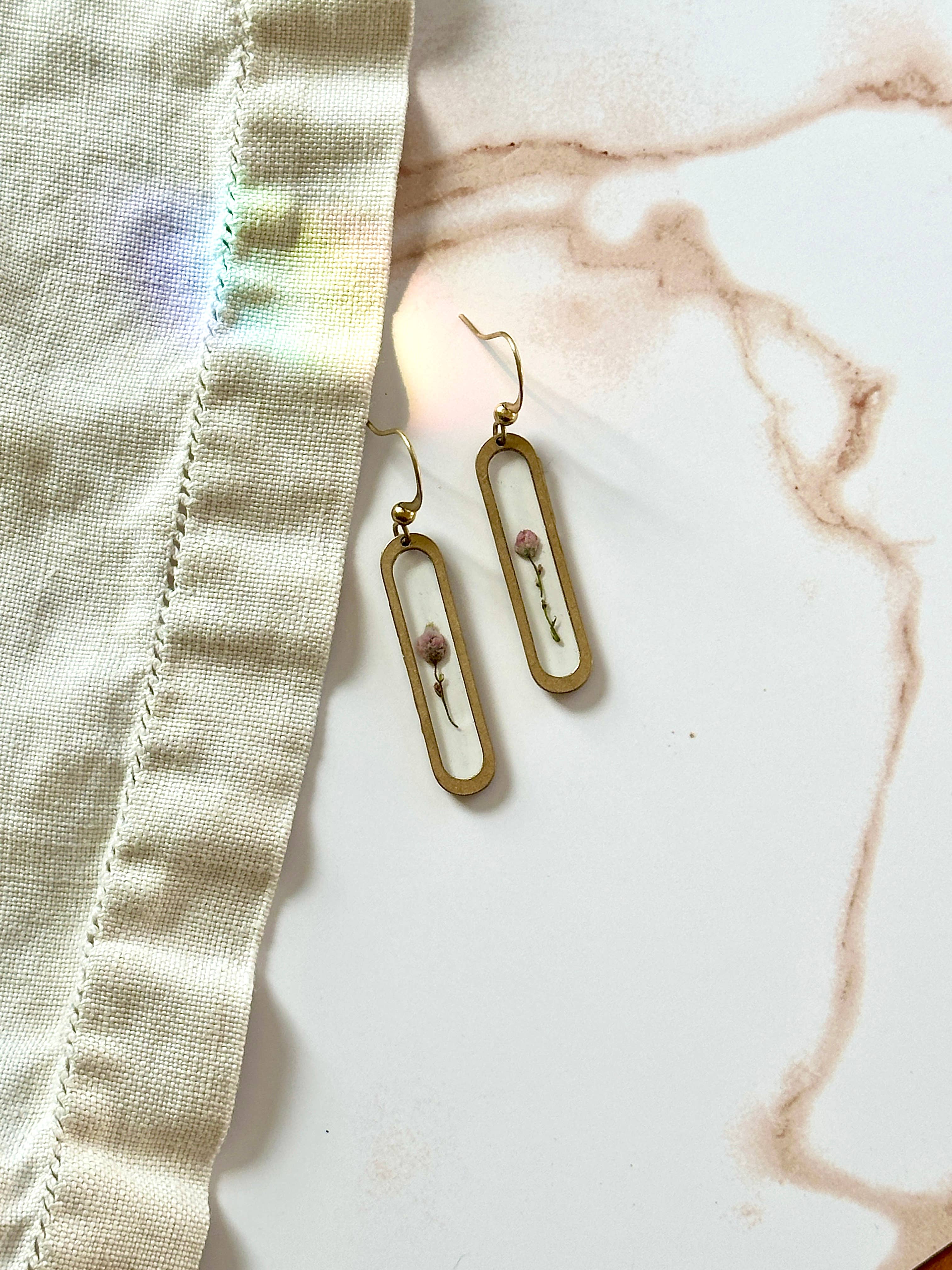 Wholesale Pressed Flower Jewelry | Valentine Earrings | Brass Jewelry ...