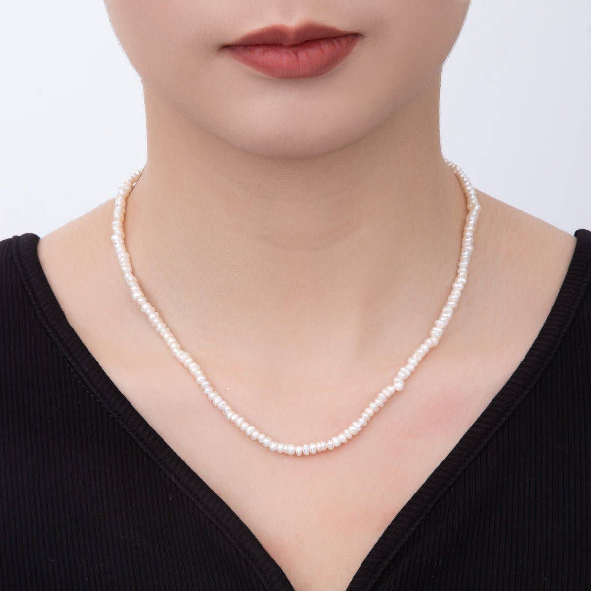 Wholesale 18K Gold Filled 4mm Dainty Rice Seed Freshwater Pearl ...