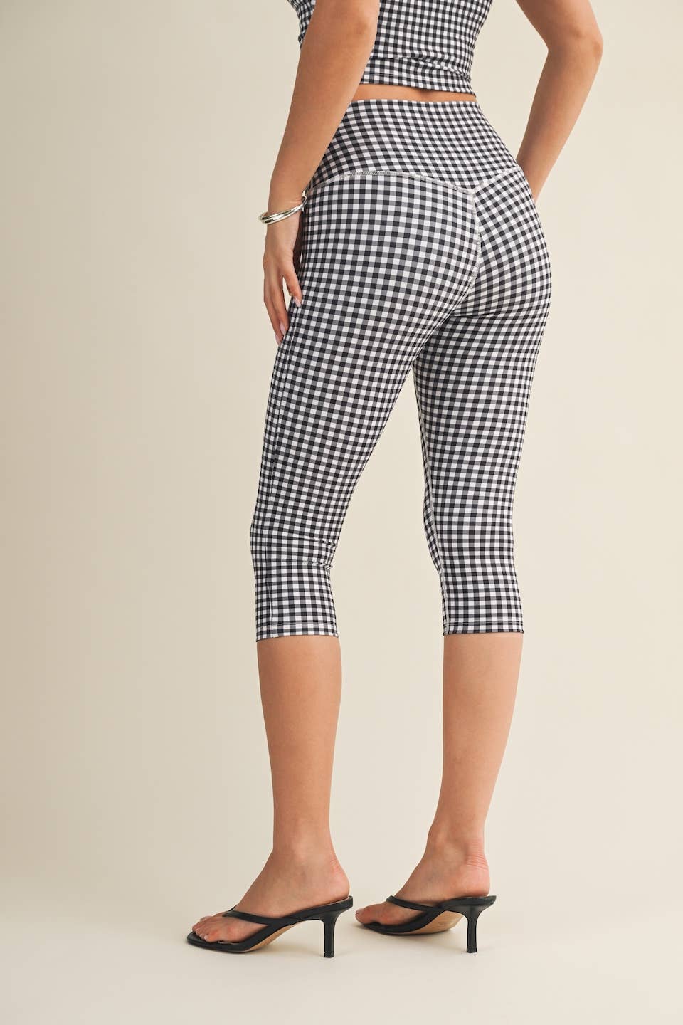 Wholesale Gingham Print Capri Leggings for your store - Faire