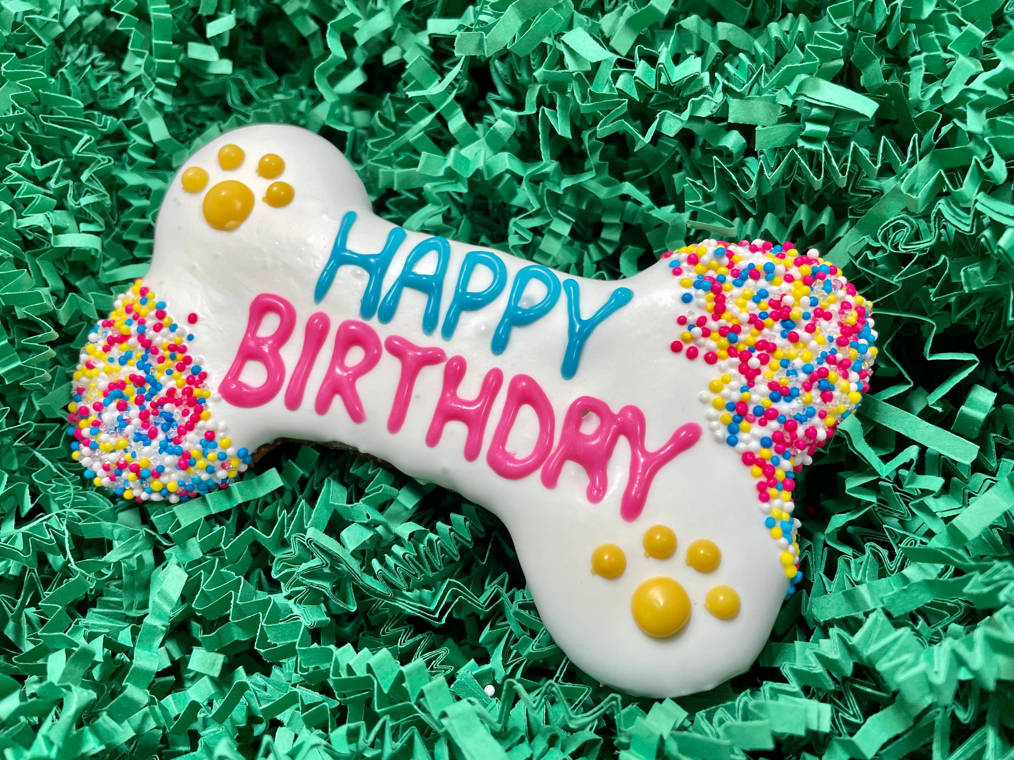 Wholesale Fiesta Happy Birthday Bone Dog Treats for your store - Faire