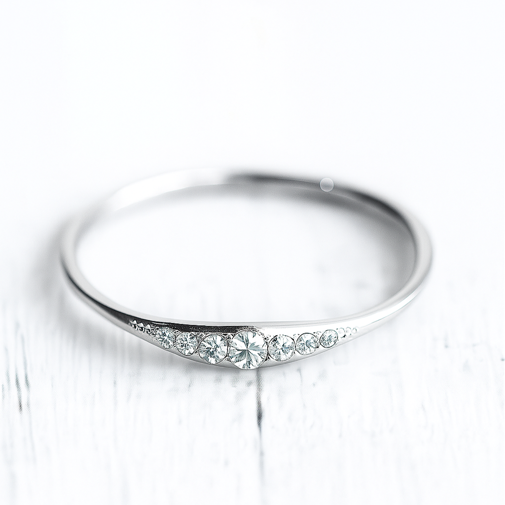 Wholesale 925 Silver Dainty Moissanite Stacking Ring for your store - Faire