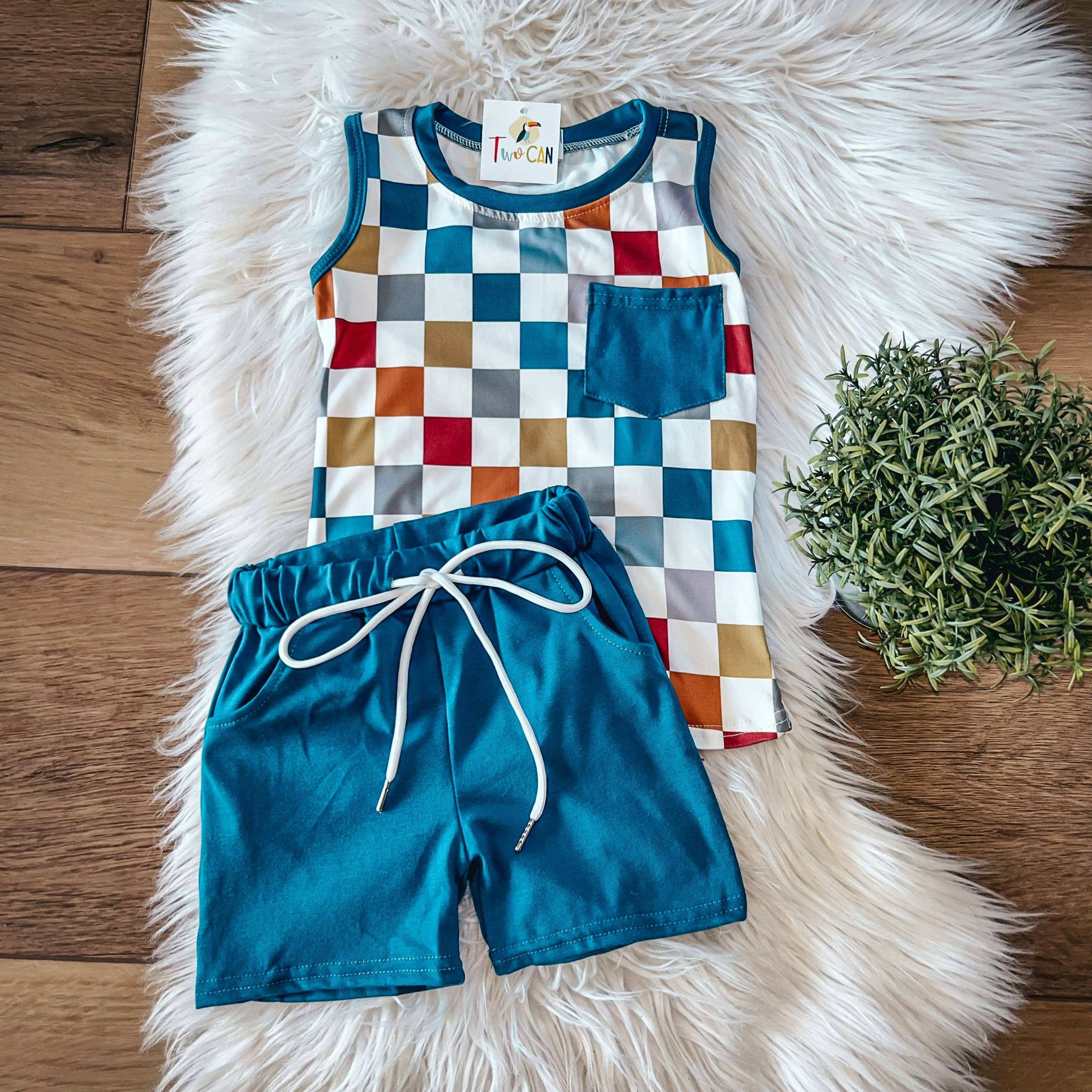 Wholesale Checkers Shorts Set by TwoCan for your store - Faire