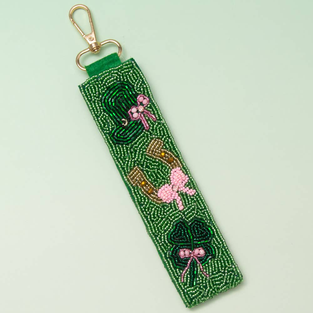 Wholesale St Patrick’s Beaded Seed Items Keychain for your store - Faire