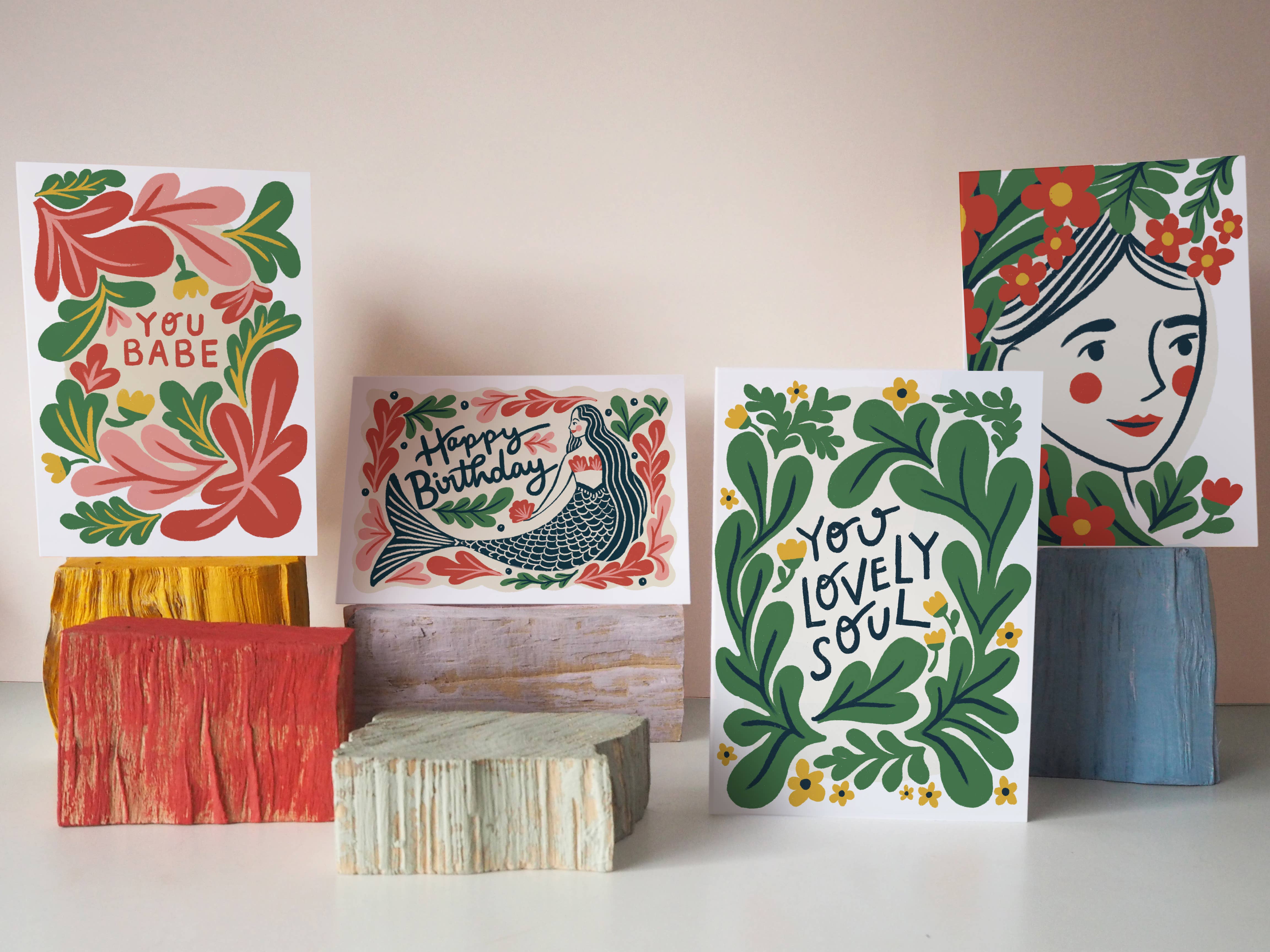 Wholesale Get In The Sea - Illustrated Swimmer Card - Blank Card for ...