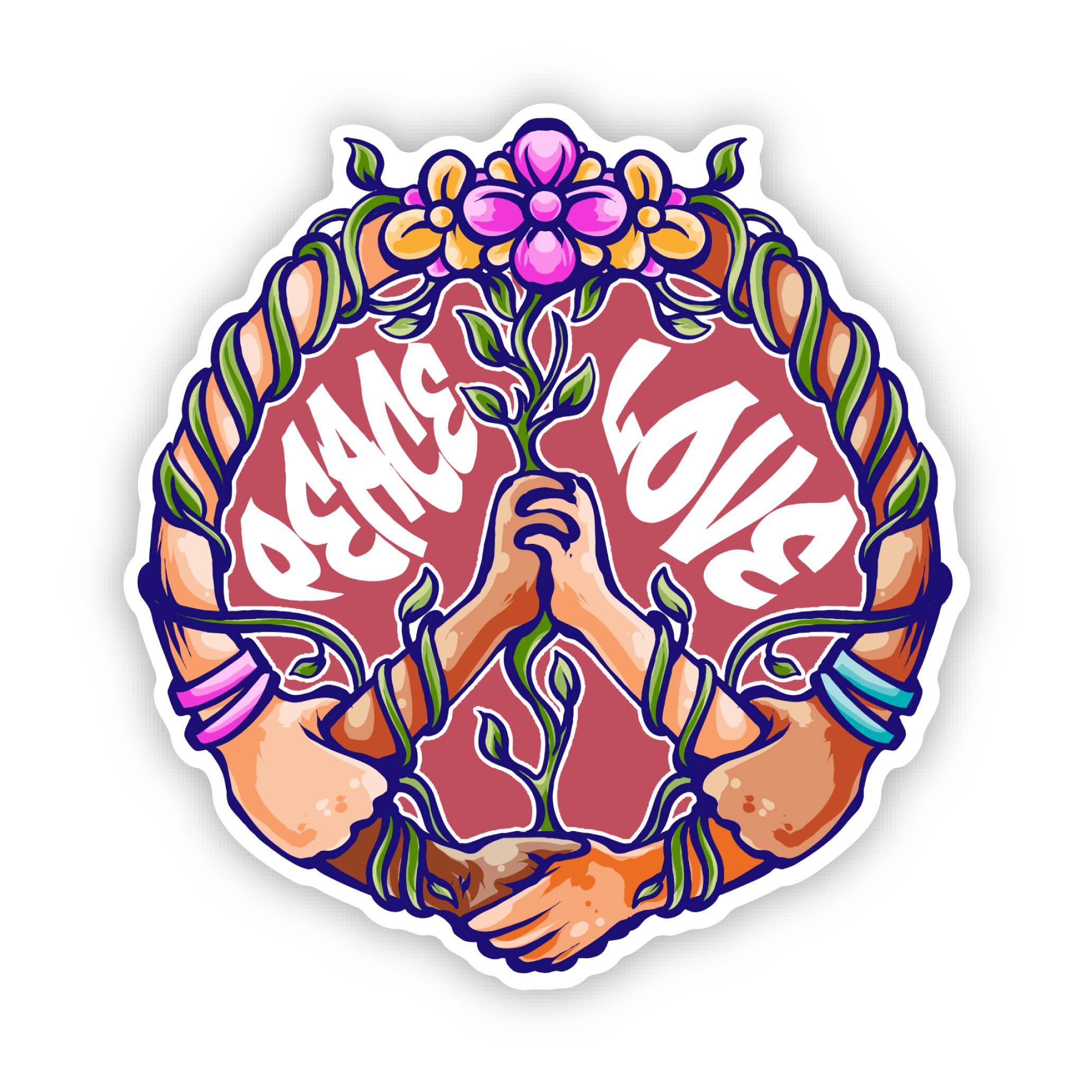 Wholesale United in Peace Sticker, 2.9" x 3" for your store - Faire