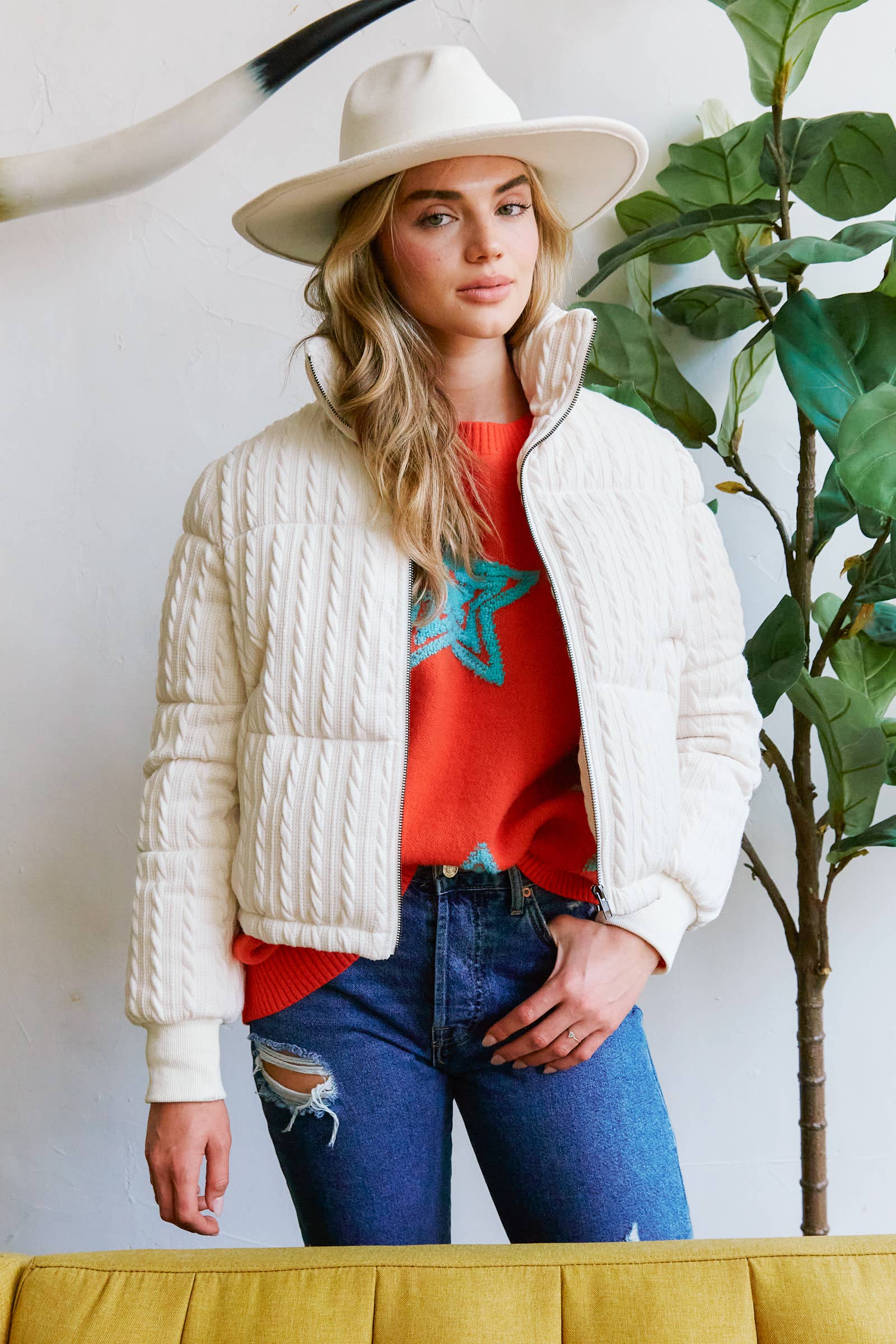 Wholesale Cable Knit Puffer Jacket for your store - Faire