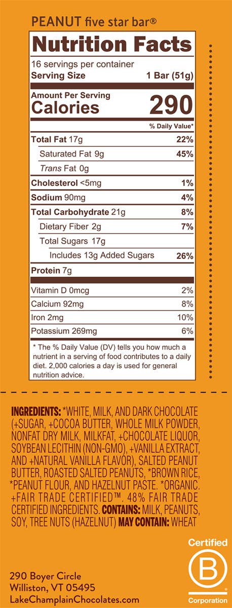 Wholesale Five Star Bar®, Peanut, Fair Trade for your store - Faire