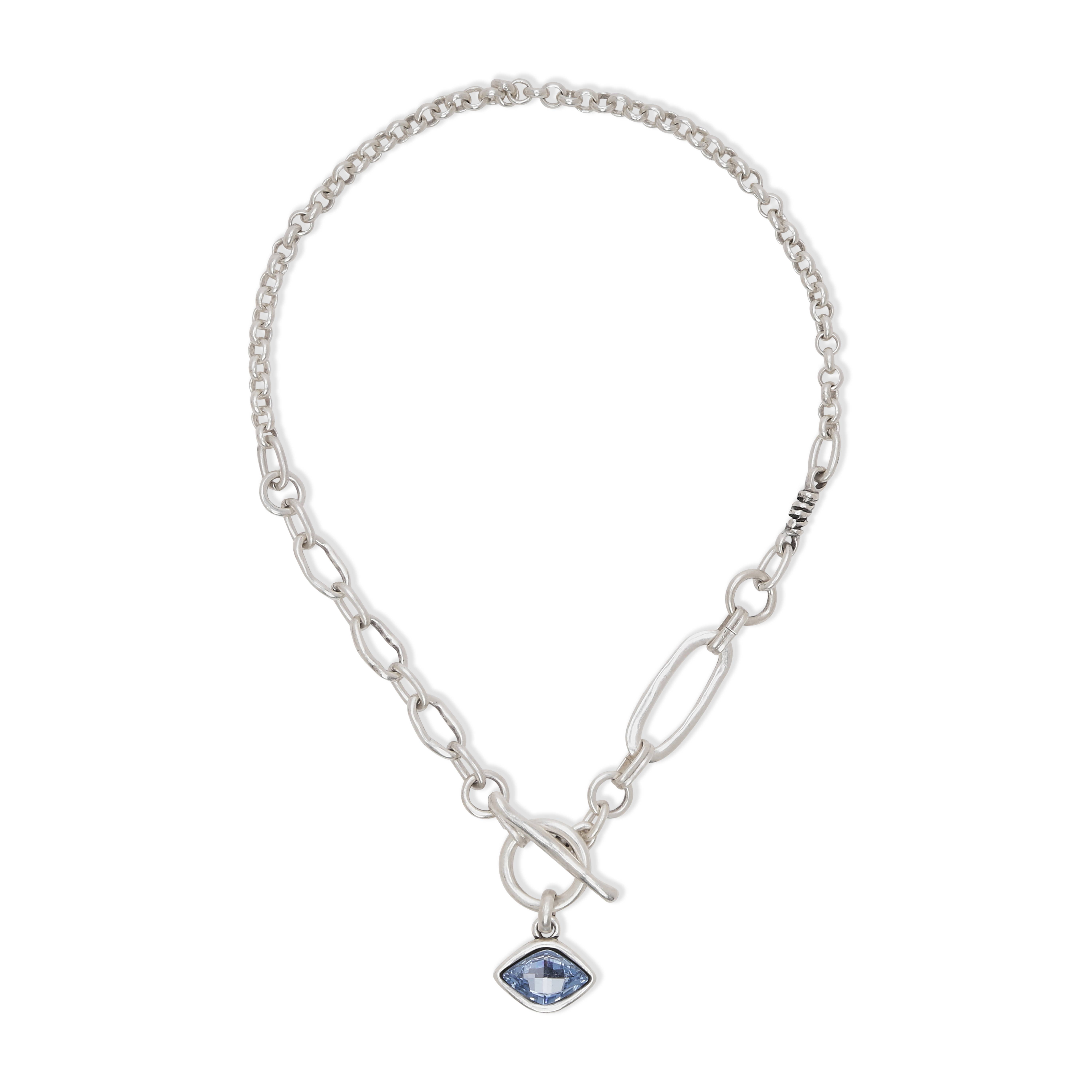 Wholesale Handmade Blue Eye Pewter Necklace - 4021 for your store - Faire