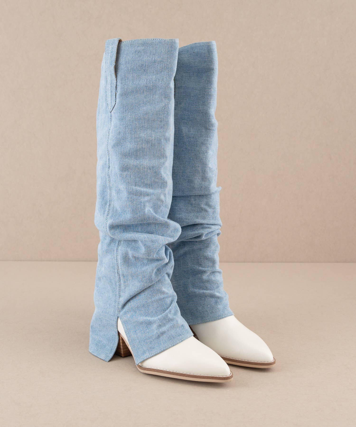 Wholesale The Thea Denim | Fold Over Slit Jean Boot for your store - Faire