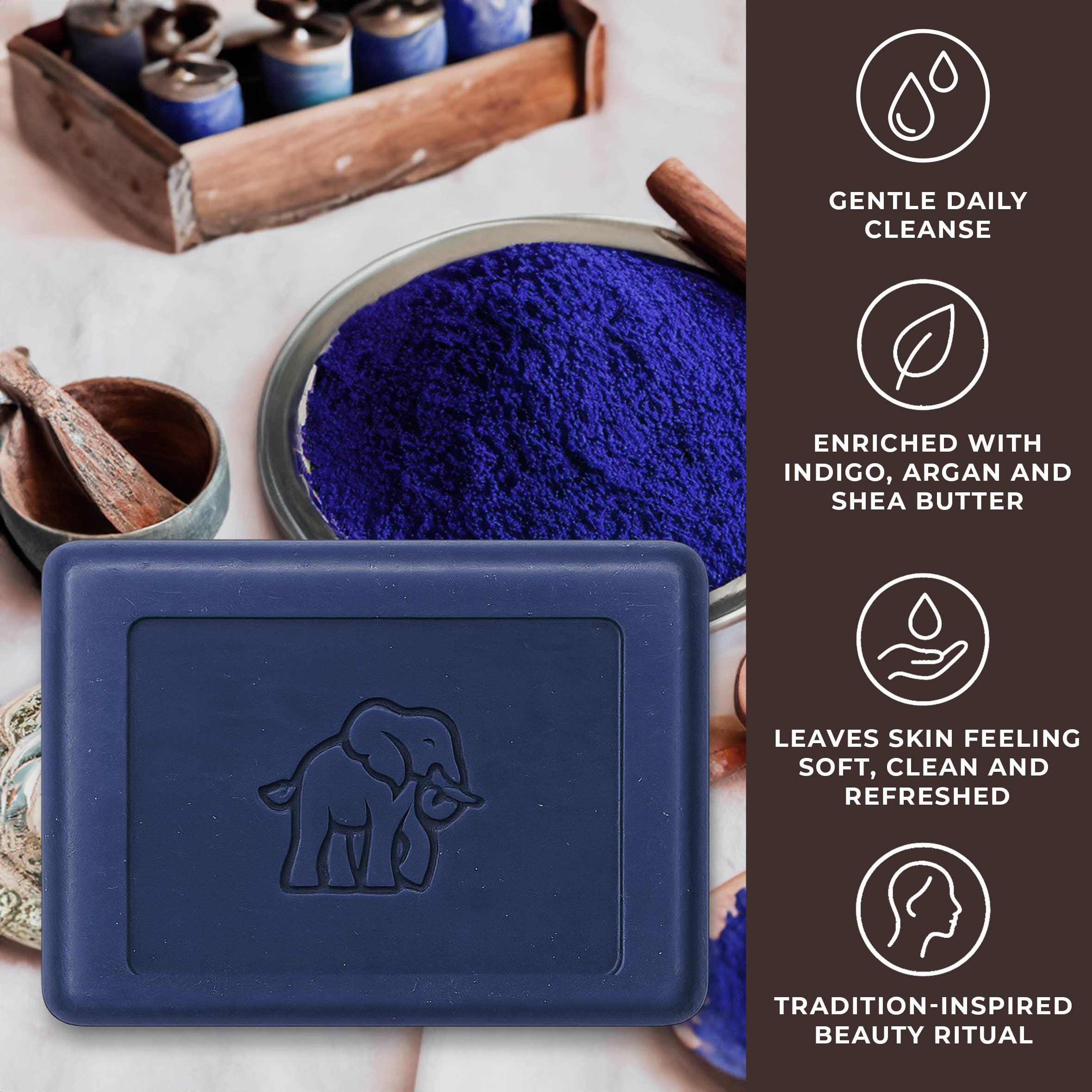 Wholesale Moroccan Nila Indigo Bar Soap for your store - Faire