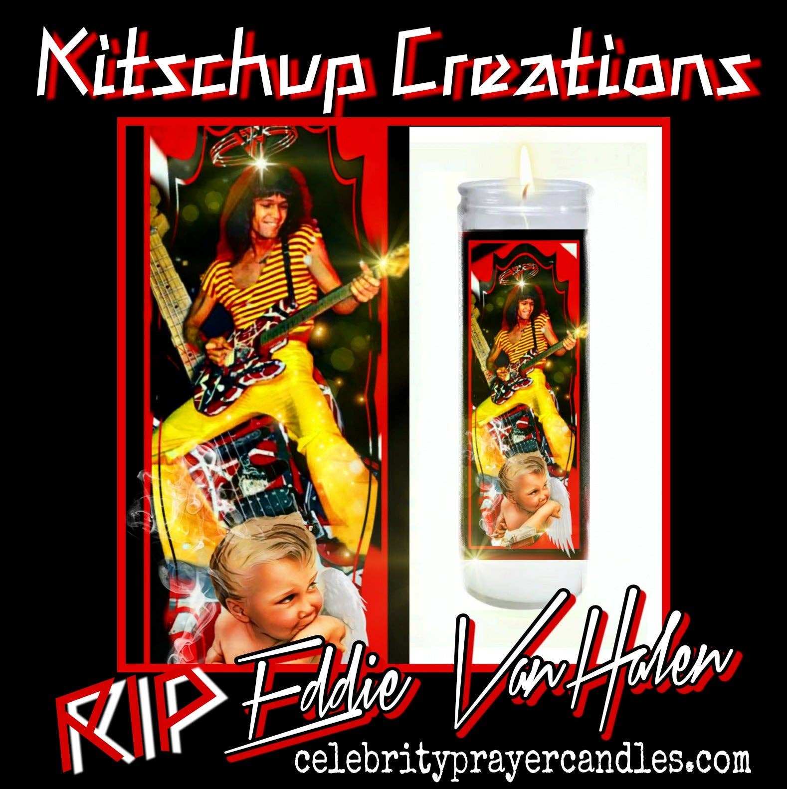 Wholesale Eddie Van Halen Prayer Candle for your store - Faire
