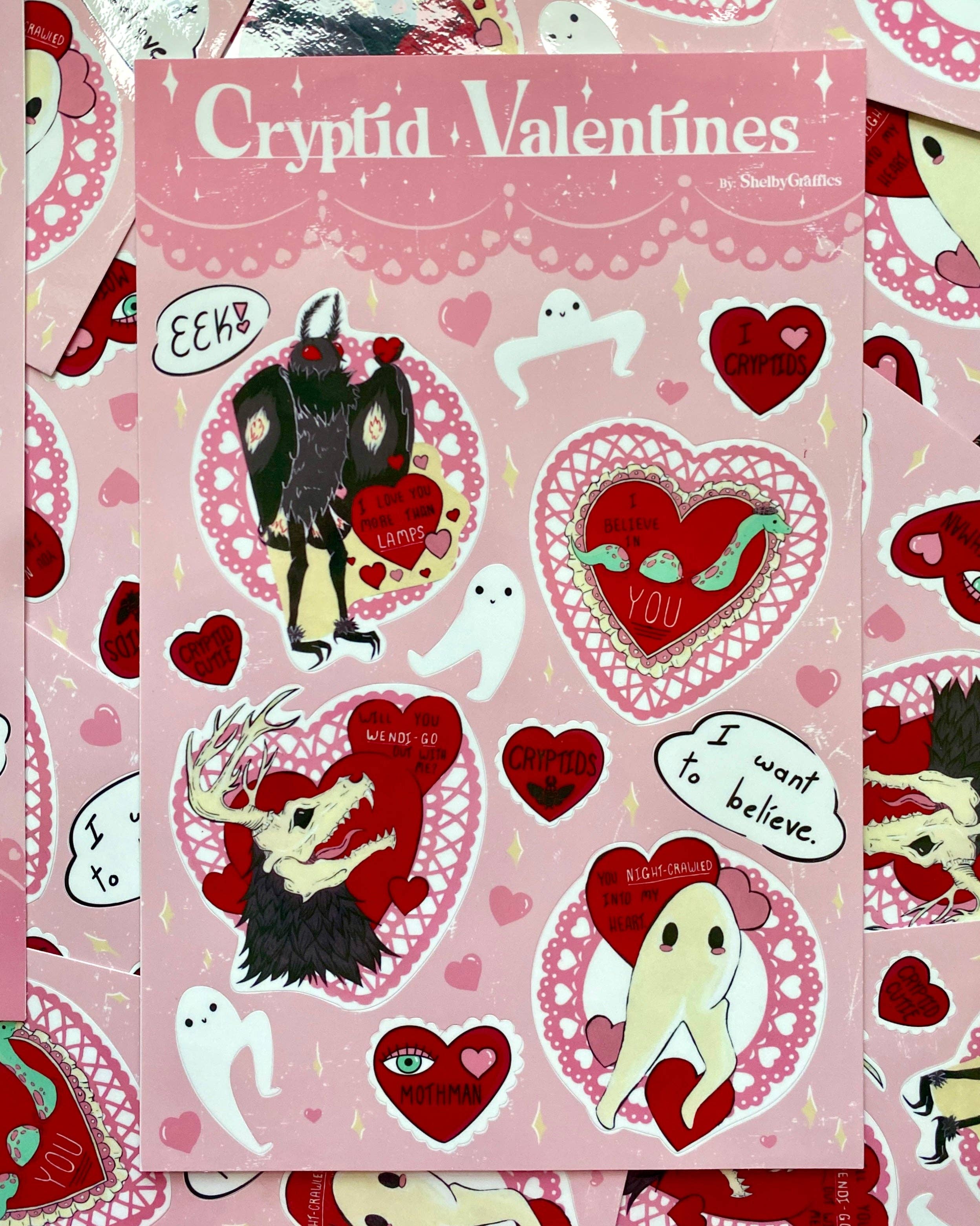 Wholesale Crytpid Valentine Sticker Sheet for your store - Faire