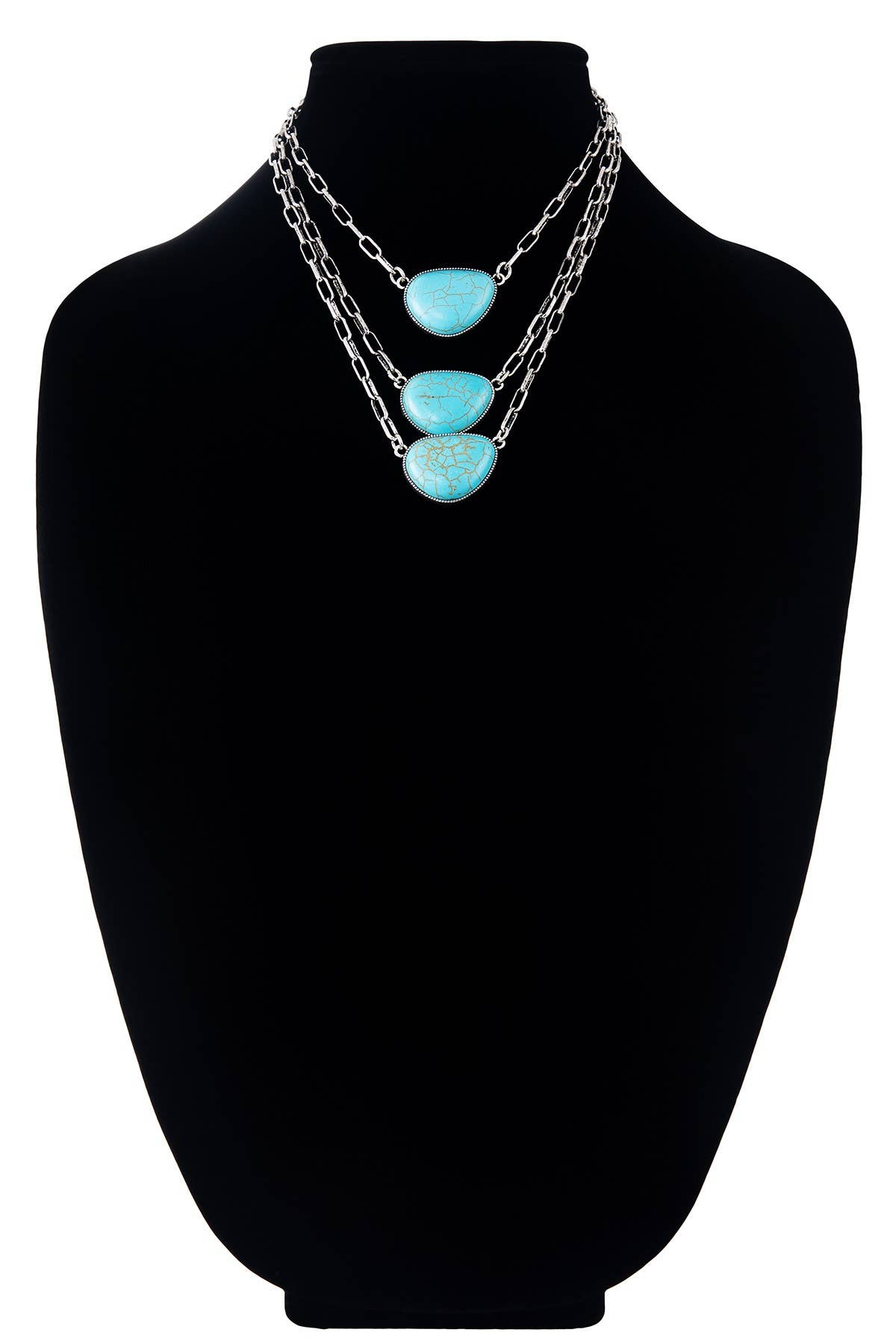 Wholesale Triple Turquoise Bib Necklace & Earring Set for your store ...