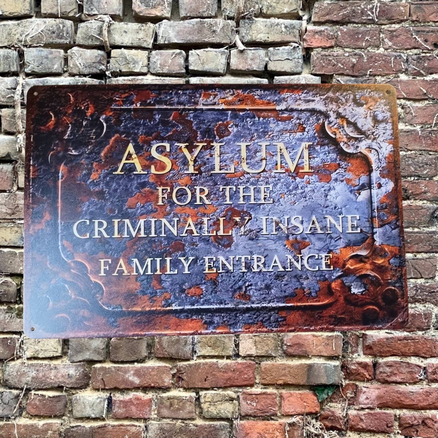 Wholesale Family Entrance - Lunatic Asylum Sign 12x8 Metal for your ...