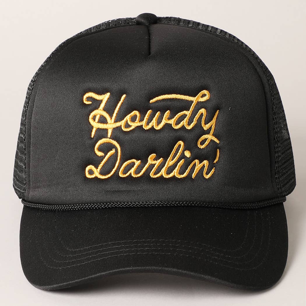 Wholesale Howdy Darlin' Embroidered Mesh Back Trucker Cap for your ...