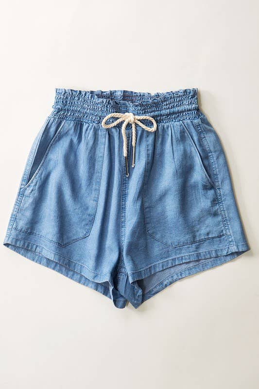 Wholesale ROPE DRAWSTRING TENCEL SUMMER SHORTS for your store - Faire