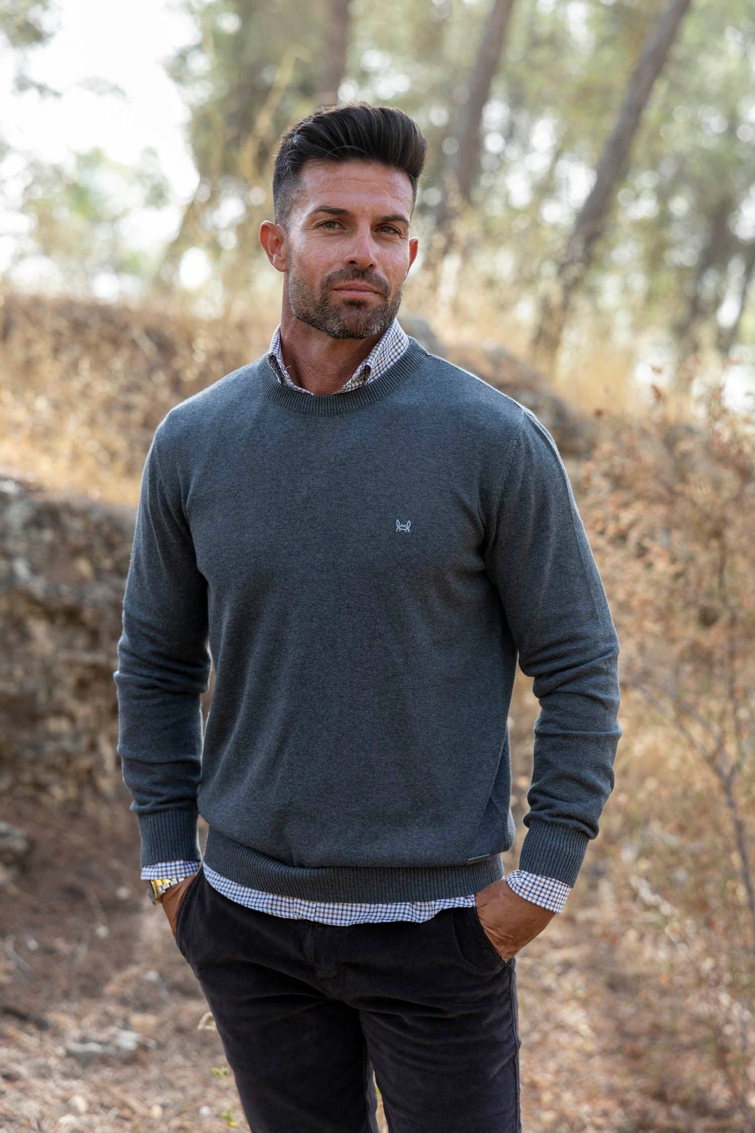 Wholesale Basic Grey Round Neck Jersey for your store - Faire