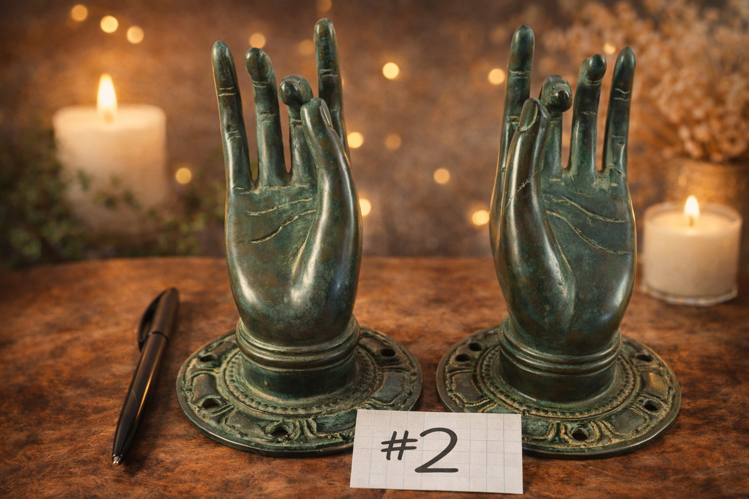 Wholesale 2 Pcs Solid Brass Buddha Mudra Hand Hooks – Size #2| Towel ...