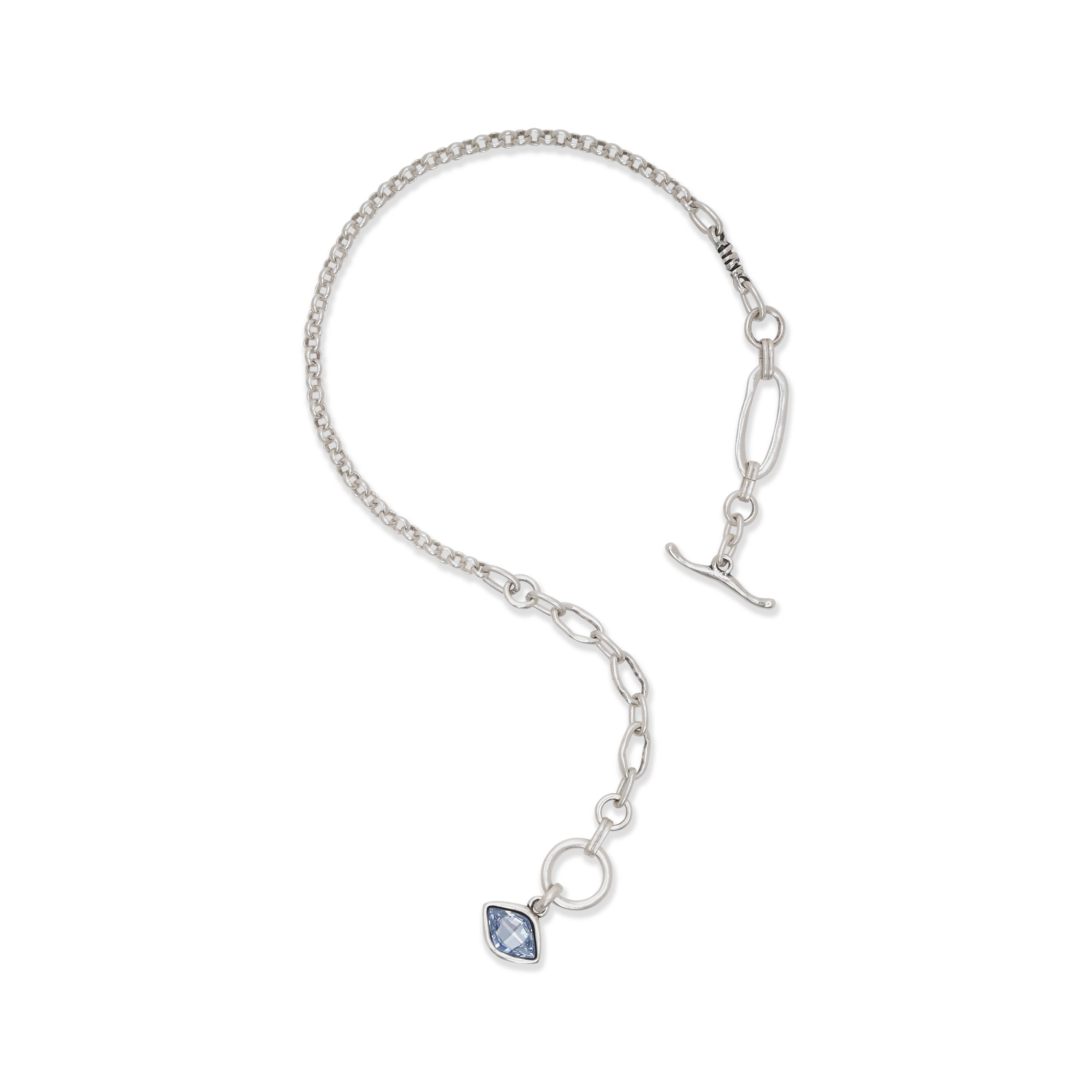 Wholesale Handmade Blue Eye Pewter Necklace - 4021 for your store - Faire