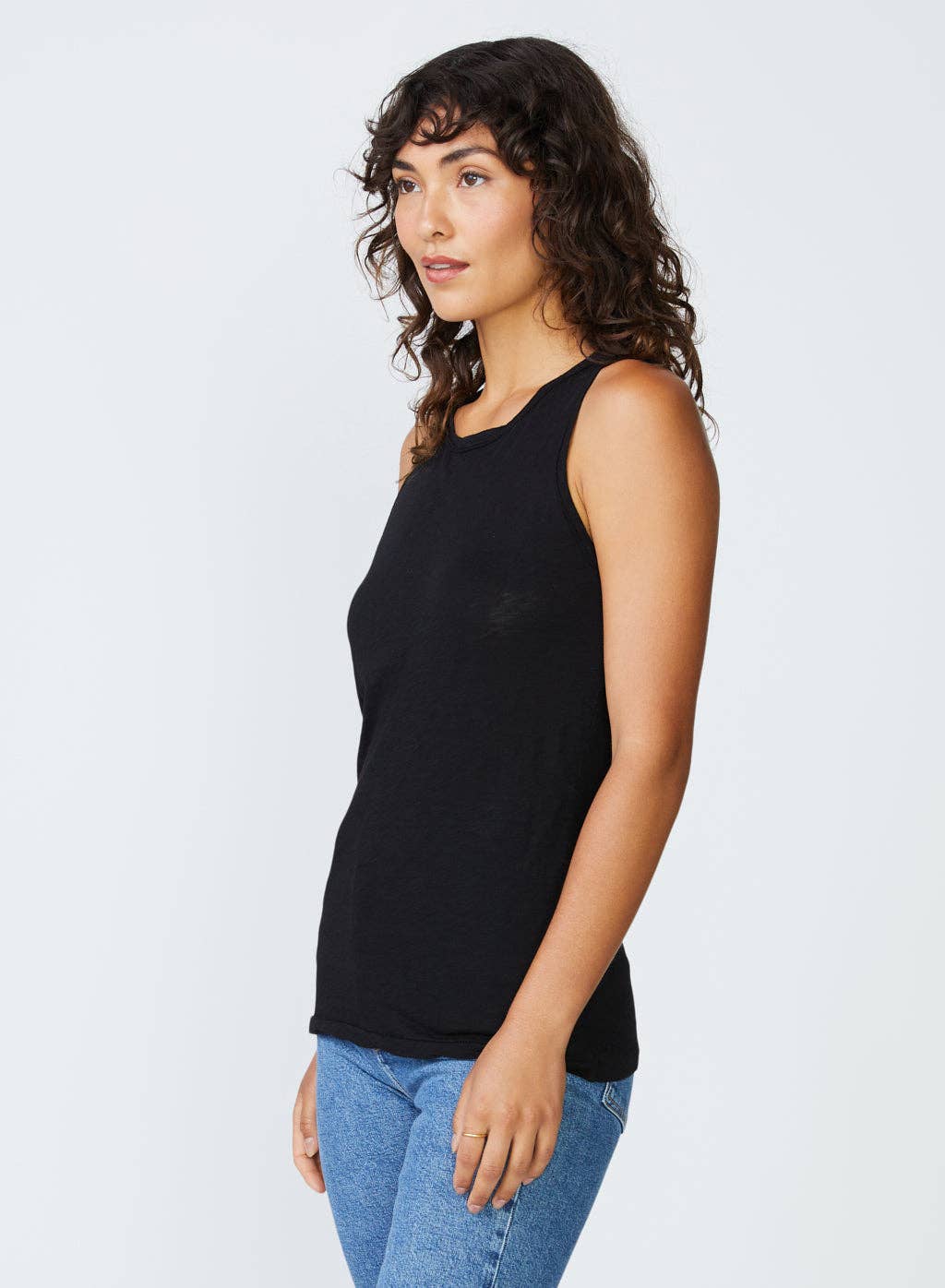 Wholesale Supima Slub Jersey Racerback Tank Top in Black for your store ...