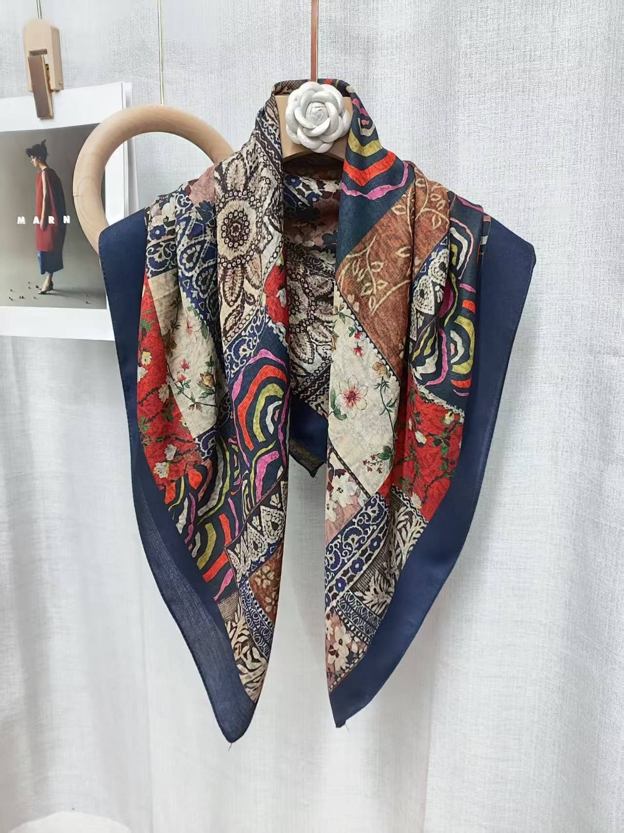 Wholesale S25270 Botanical Mix Polyester Square Scarf for your store ...