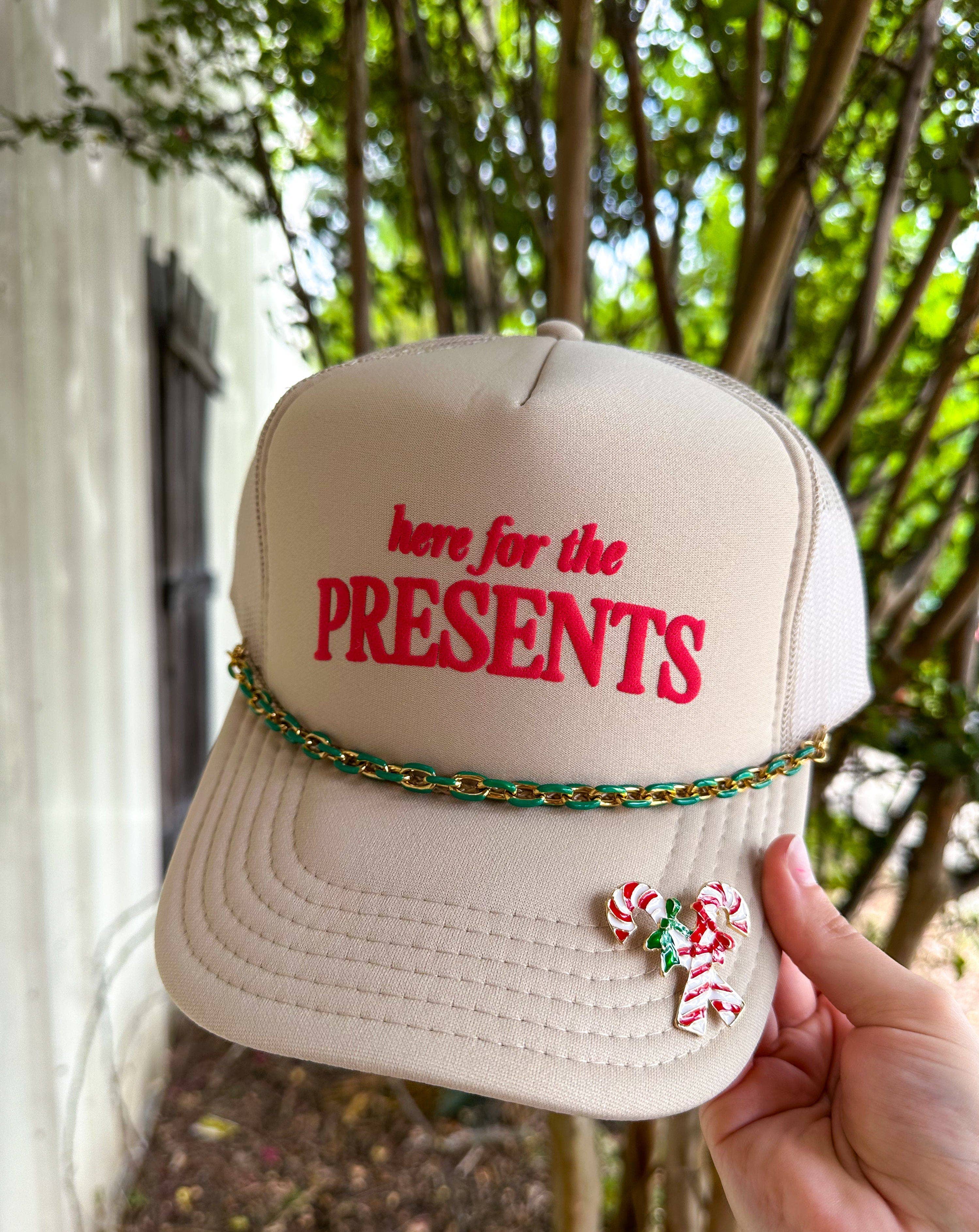 Wholesale Here for the Presents Tan Trucker Hat for your store - Faire