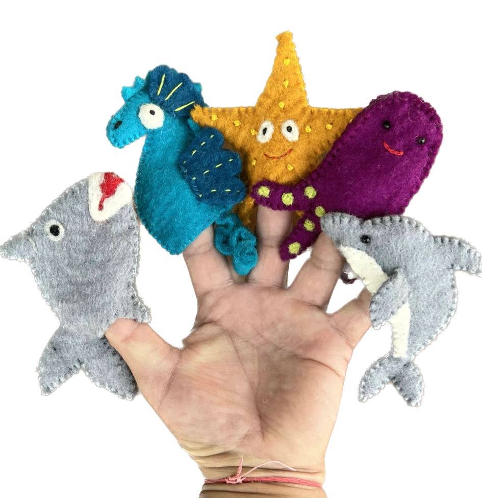 Wholesale Finger Puppets, Animal Puppets, Felt Finger Games Set of 5pc ...