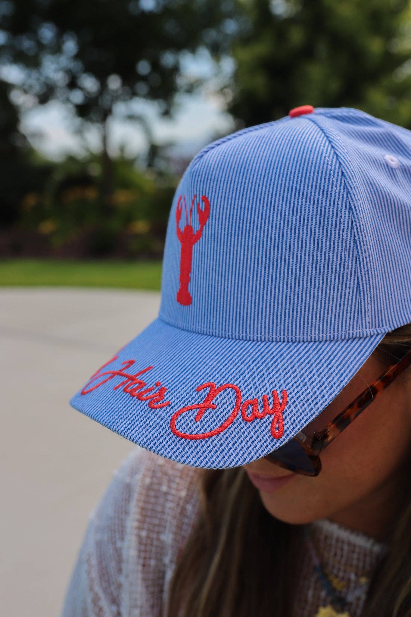 Wholesale POOL HAIR DAY STRIPED TRUCKER HAT for your store - Faire