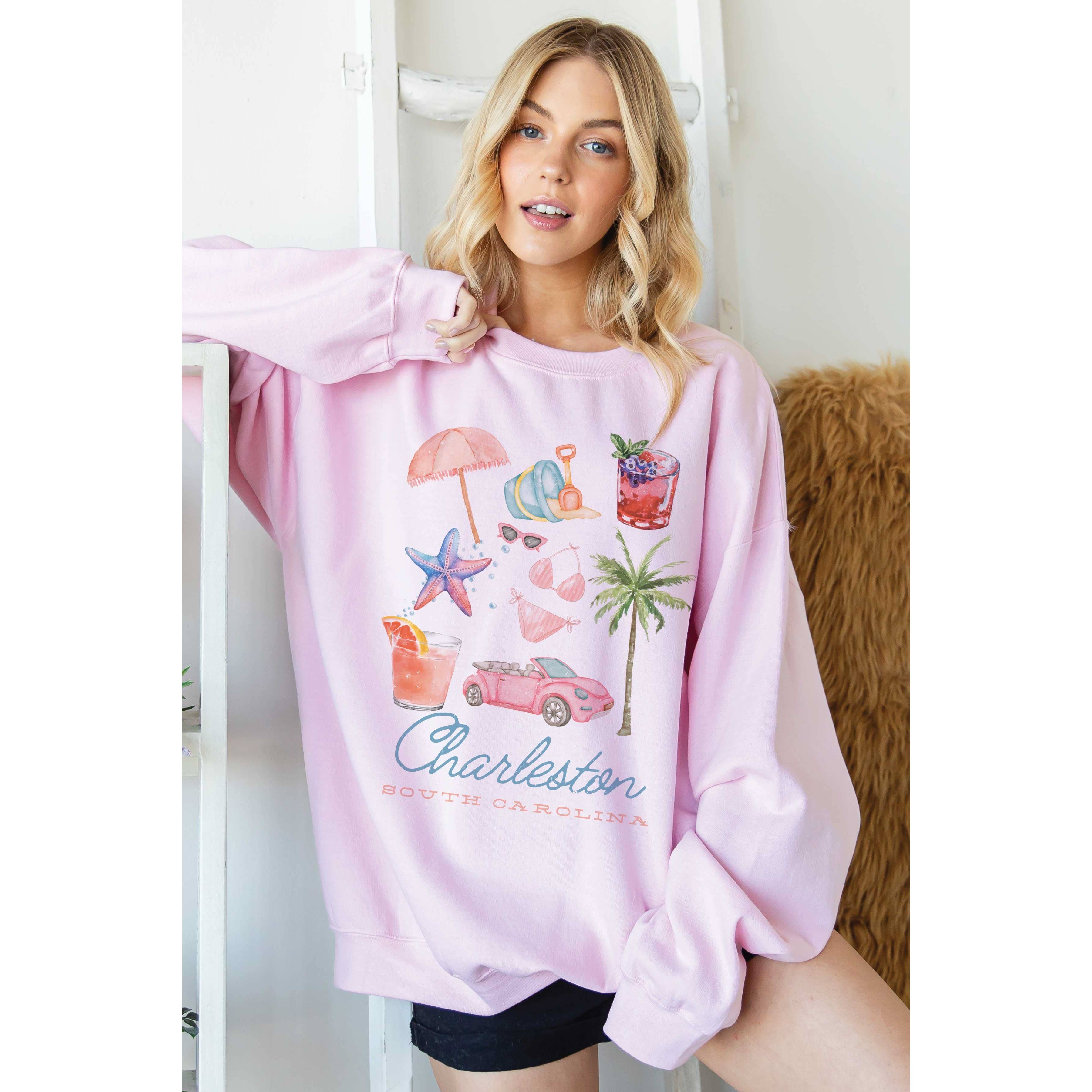 Wholesale CHARLESTON SOUTH CAROLINA Oversized Graphic Sweatshirt for ...