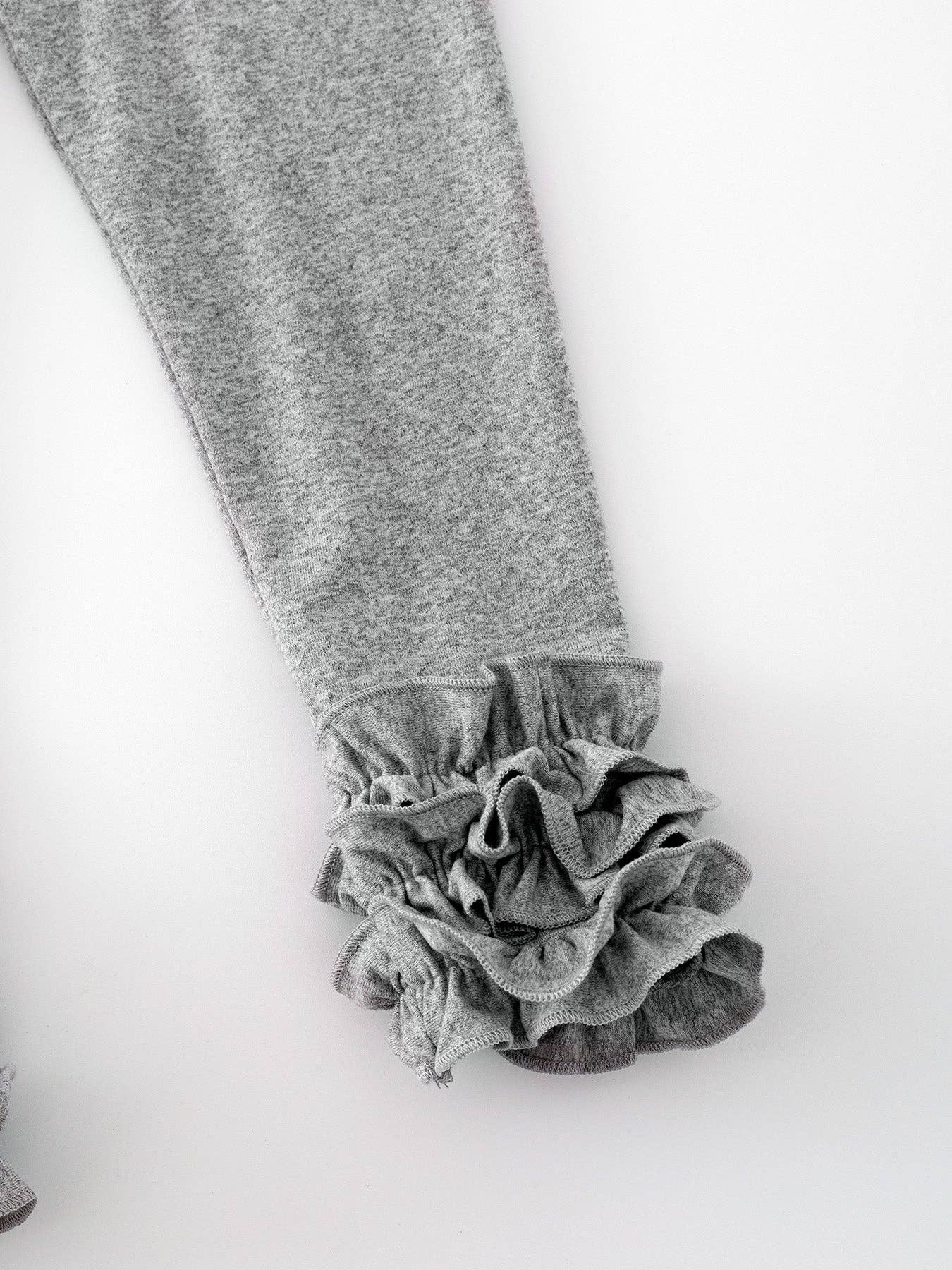 Wholesale Grey Milk Silk Ruffled Solid Icing Legging for your shop – Faire