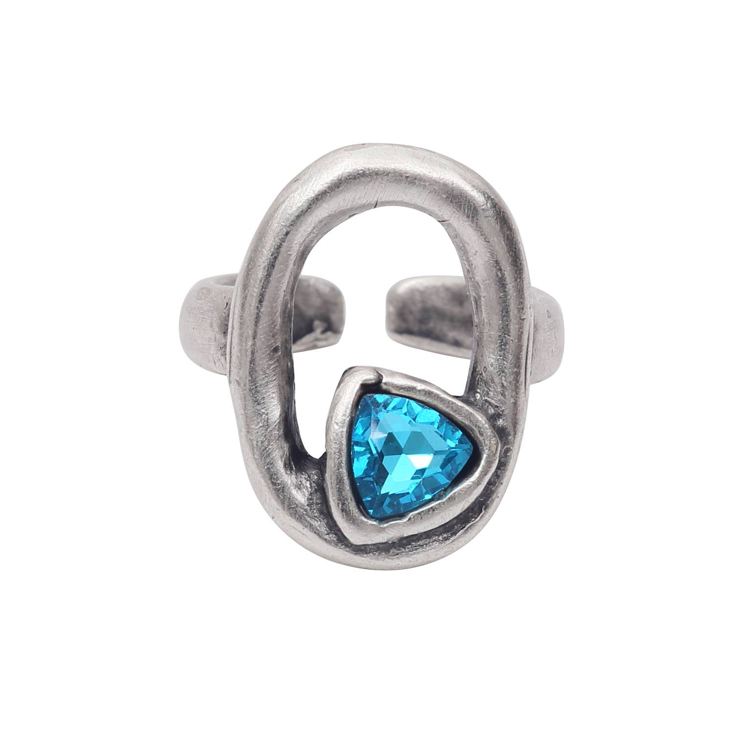 Wholesale Handmade Aqua Crystal Brass Ring - 7000 for your store - Faire