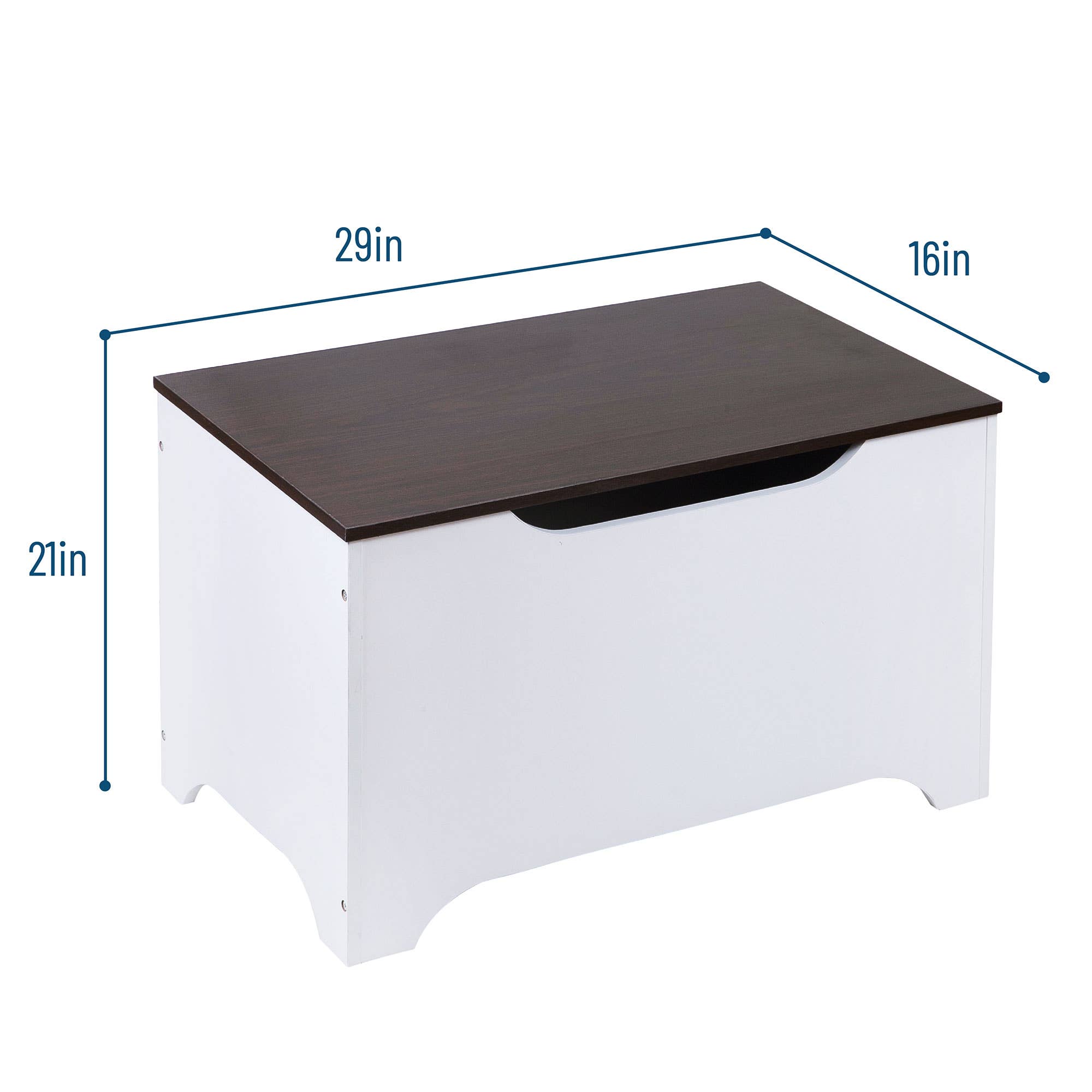 Wholesale Modern Toy Box - White w/ Espresso for your store - Faire