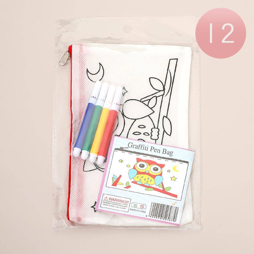 Wholesale 12PCS - Kids Graffiti Pen Bag Craft Set for your store - Faire