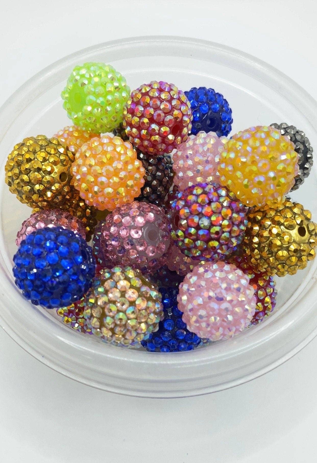 Wholesale 10 Rhinestone Beads - 20mm - mix of colors for your store - Faire