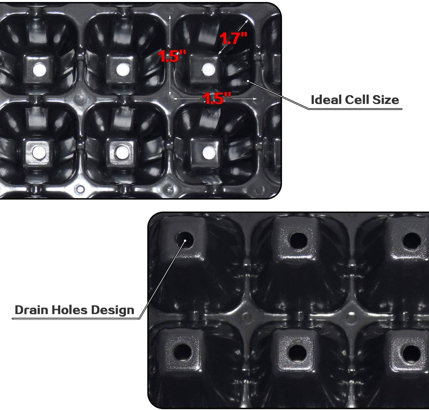 Wholesale 10-200 Pack 72 Cell Seedling Trays with Drain Holes for your ...
