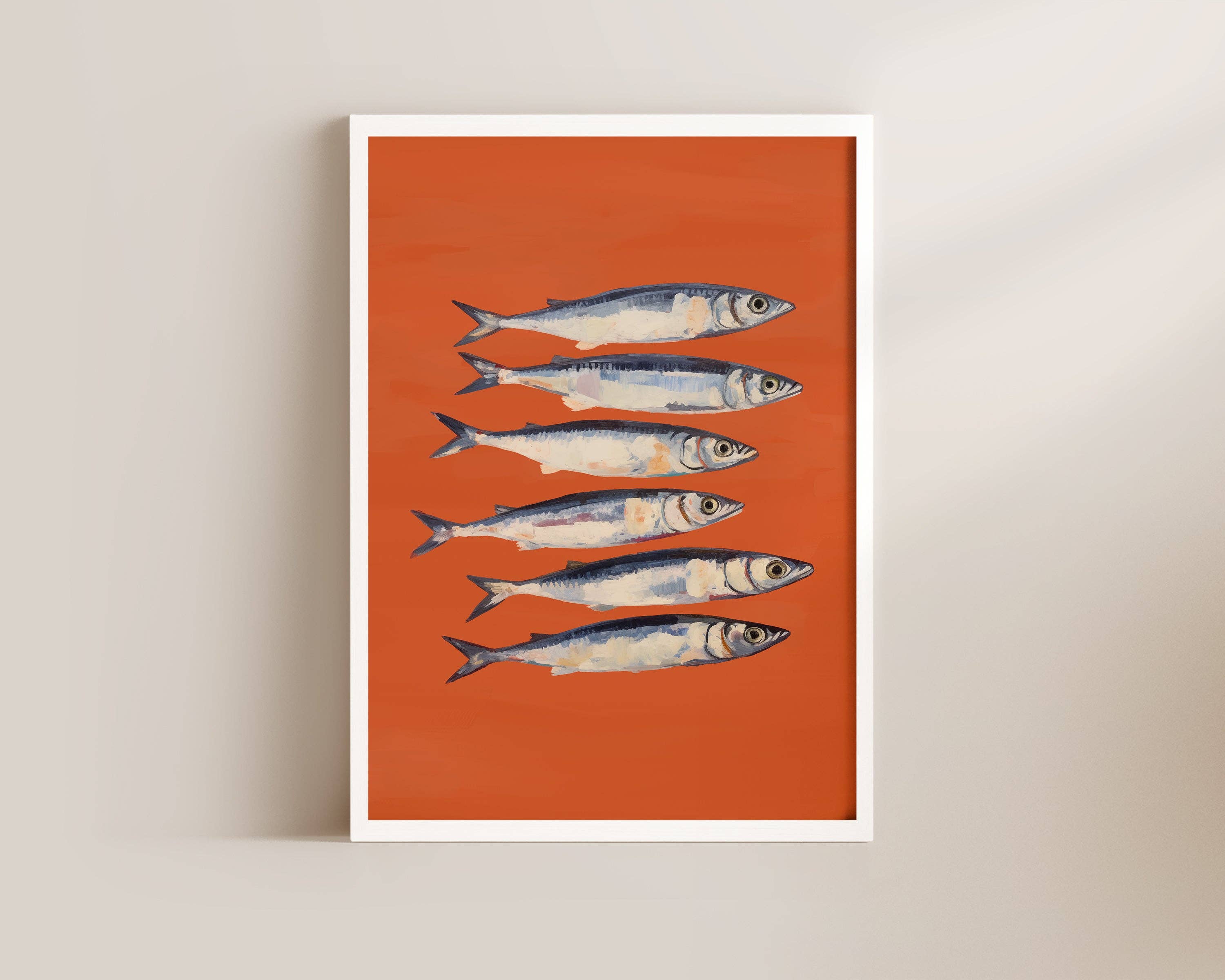 Wholesale Burnt Orange Sardines Art Wall Art Print for your store - Faire