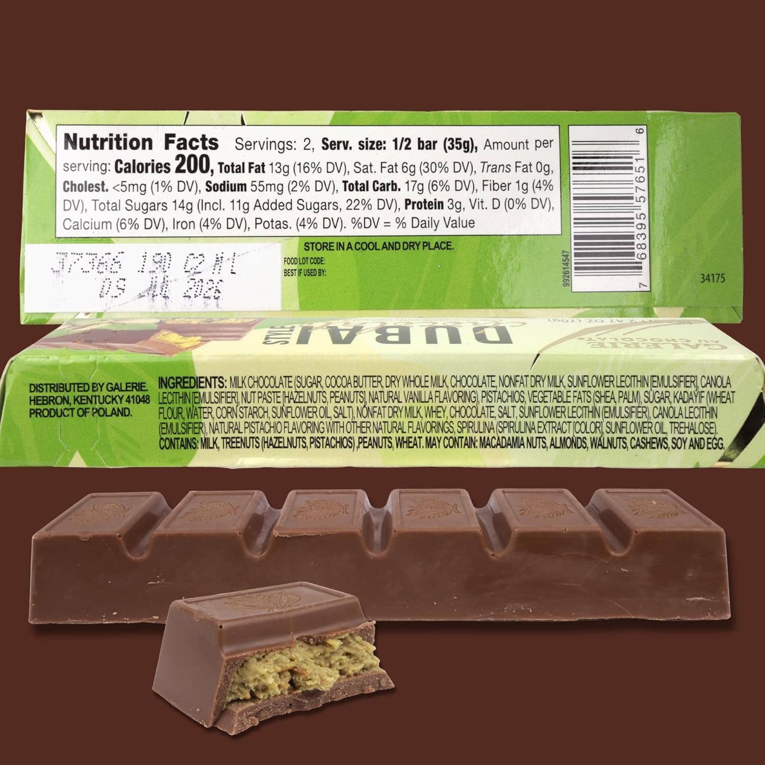 Wholesale Dubai Style Milk Chocolate Bar, Gourmet Candy, 2.74 Ounces ...