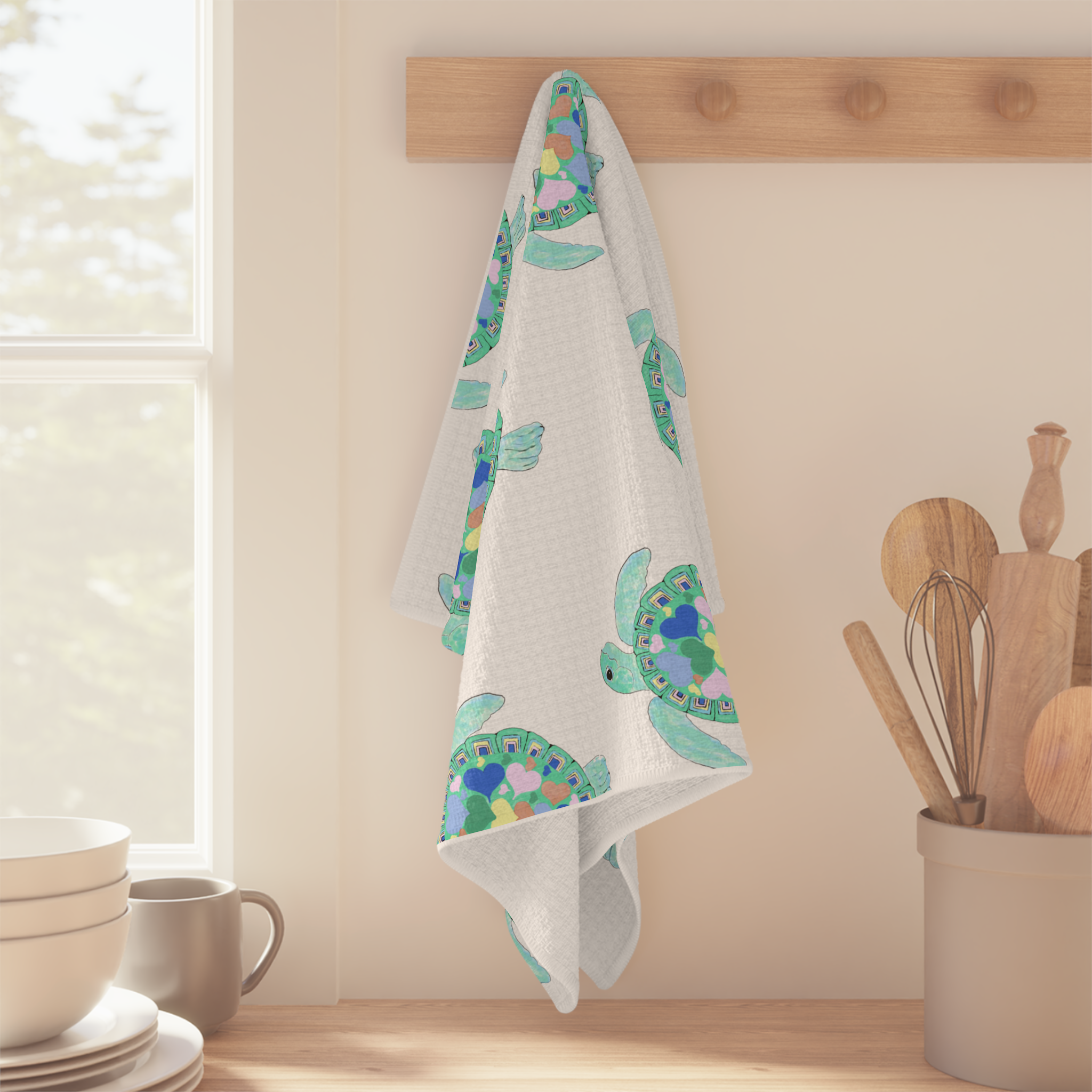 Wholesale “Love” Sea Turtles Microfiber Waffle Towel for your store - Faire
