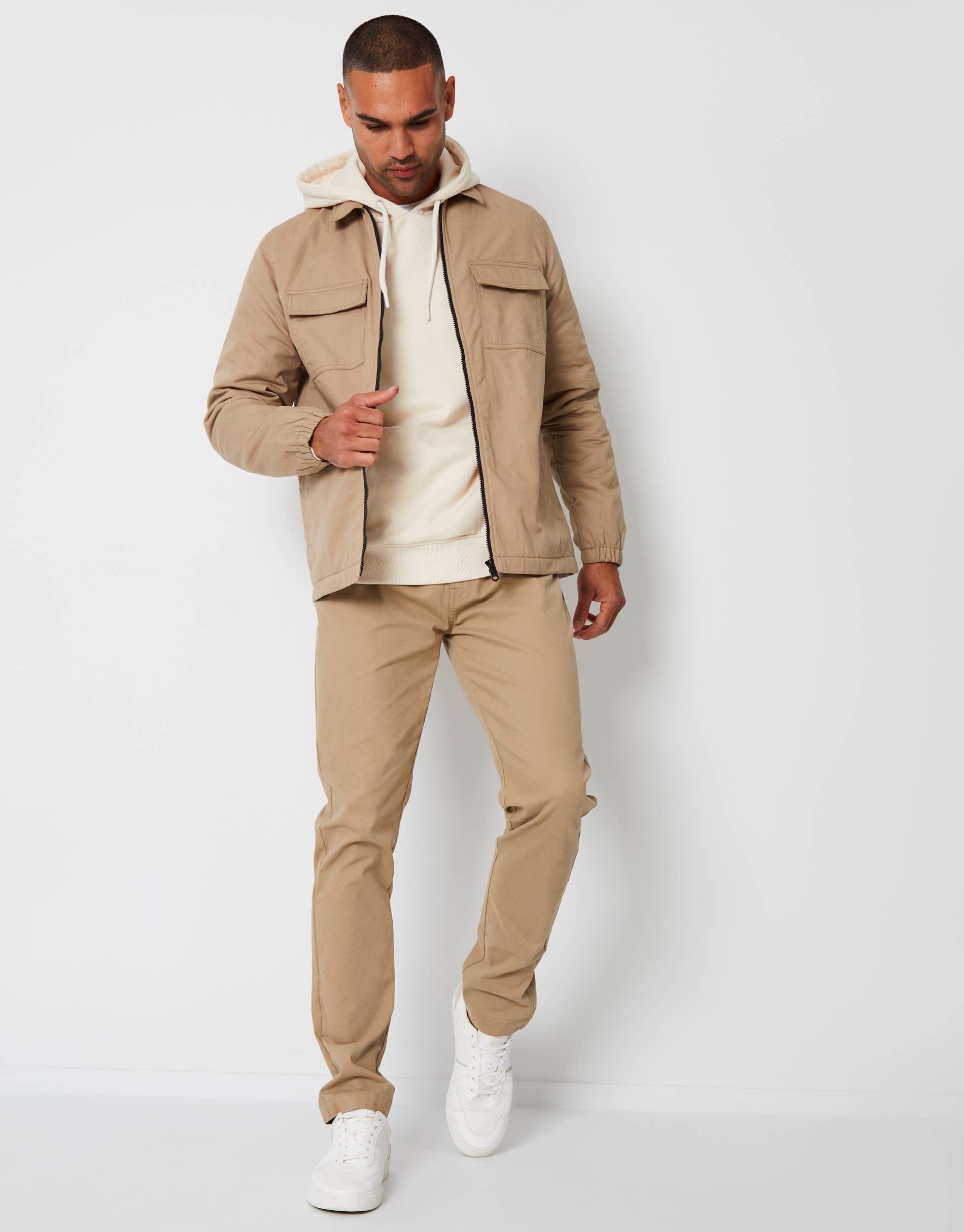 Wholesale Men's Zip Through Cotton Shacket for your store - Faire