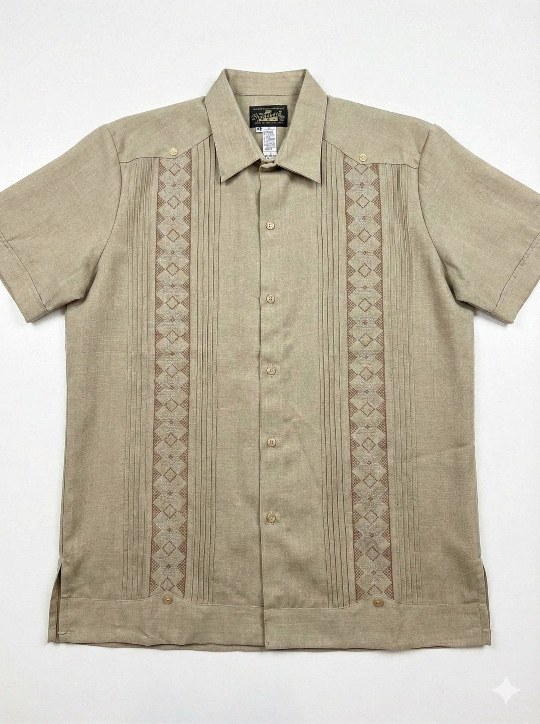 Wholesale Men’s Khaki Linen Guayabera Uxmal for your store - Faire