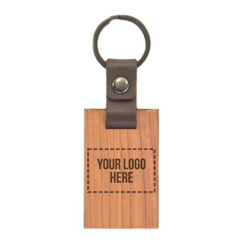 Wholesale Custom Cedar Leather Key Chain for your store - Faire